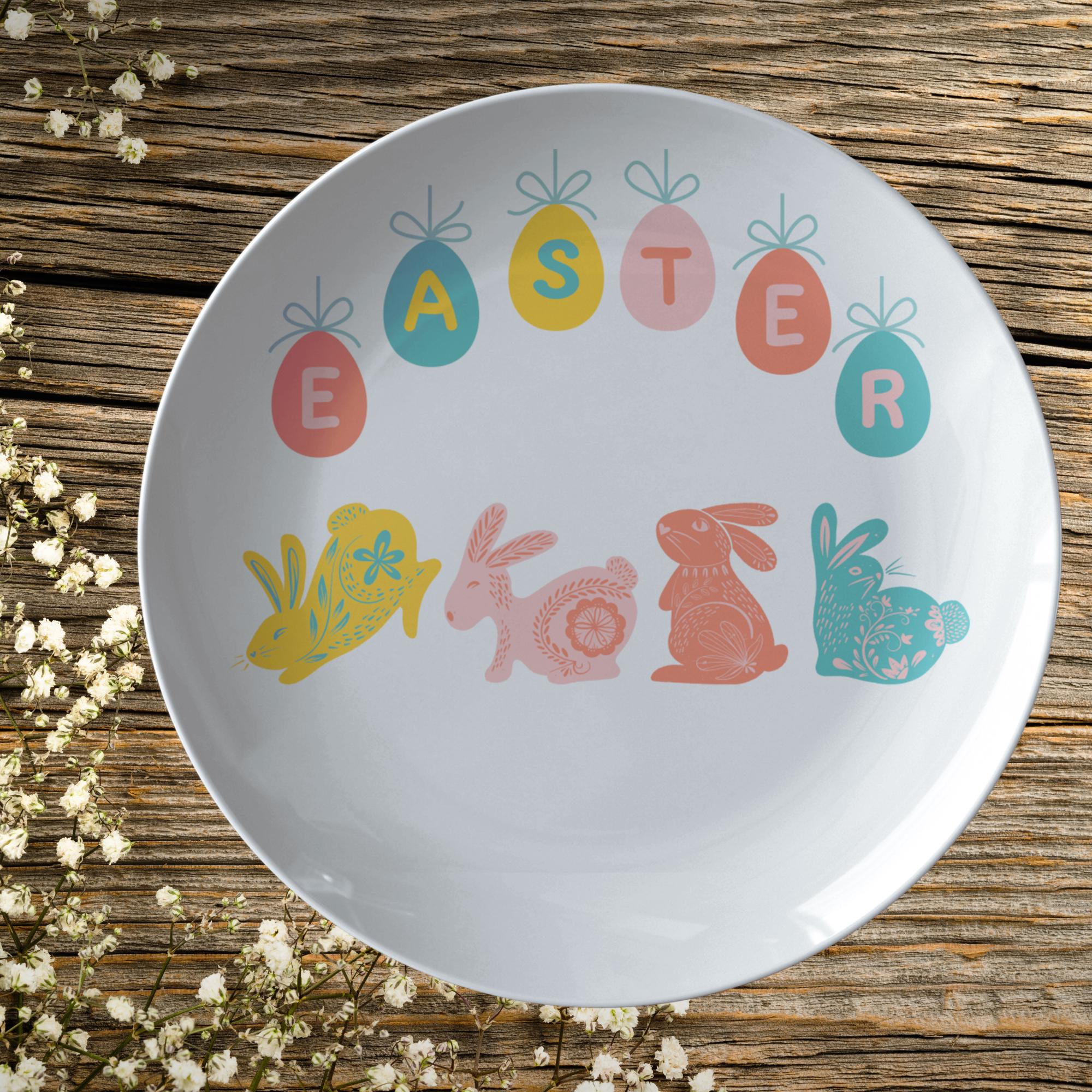 Easter Bunny Plate Spring Party Table Setting Decor Scandinavian Design ...