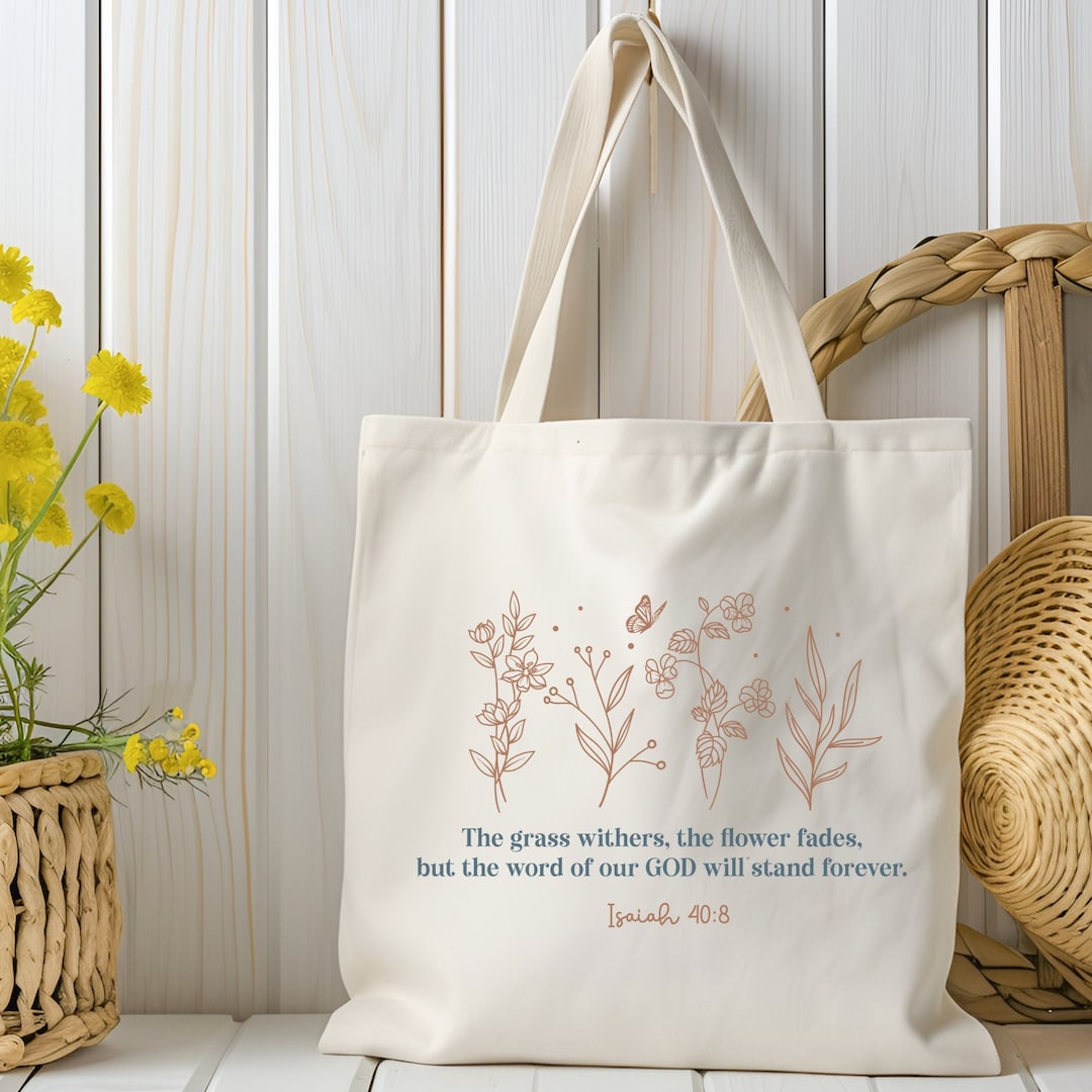 Christian Tote Bag Church Bag Catholic Tote Bags Bible Bag Wildflower ...