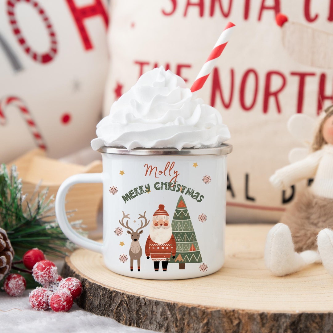 Santa Reindeer Camp Mug Milk for Santa Mug, Custom Hot Cocoa Mug Kids ...
