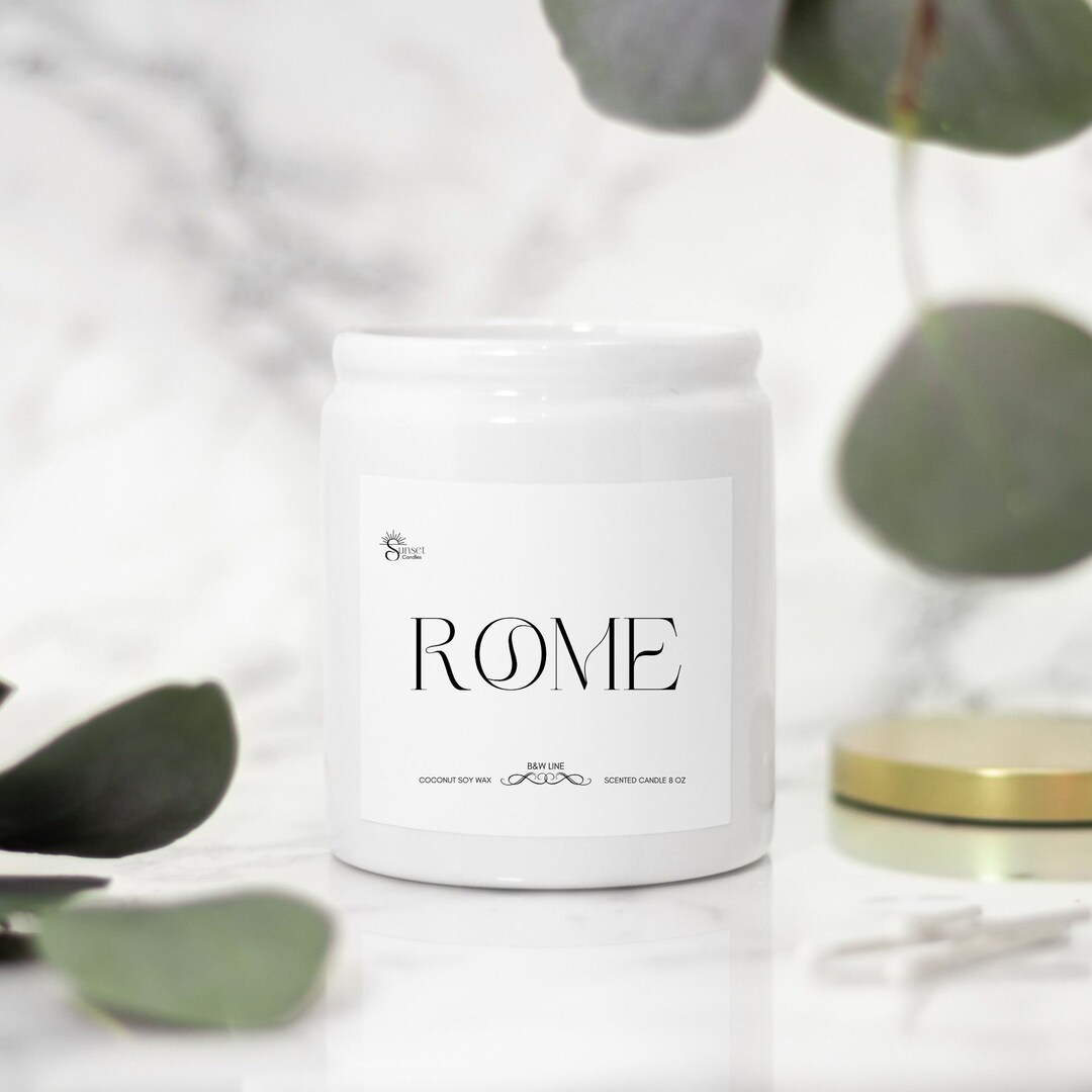 Rome Candle Minimalist Ceramic Home Decor Modern Gift Aesthetic Girl ...