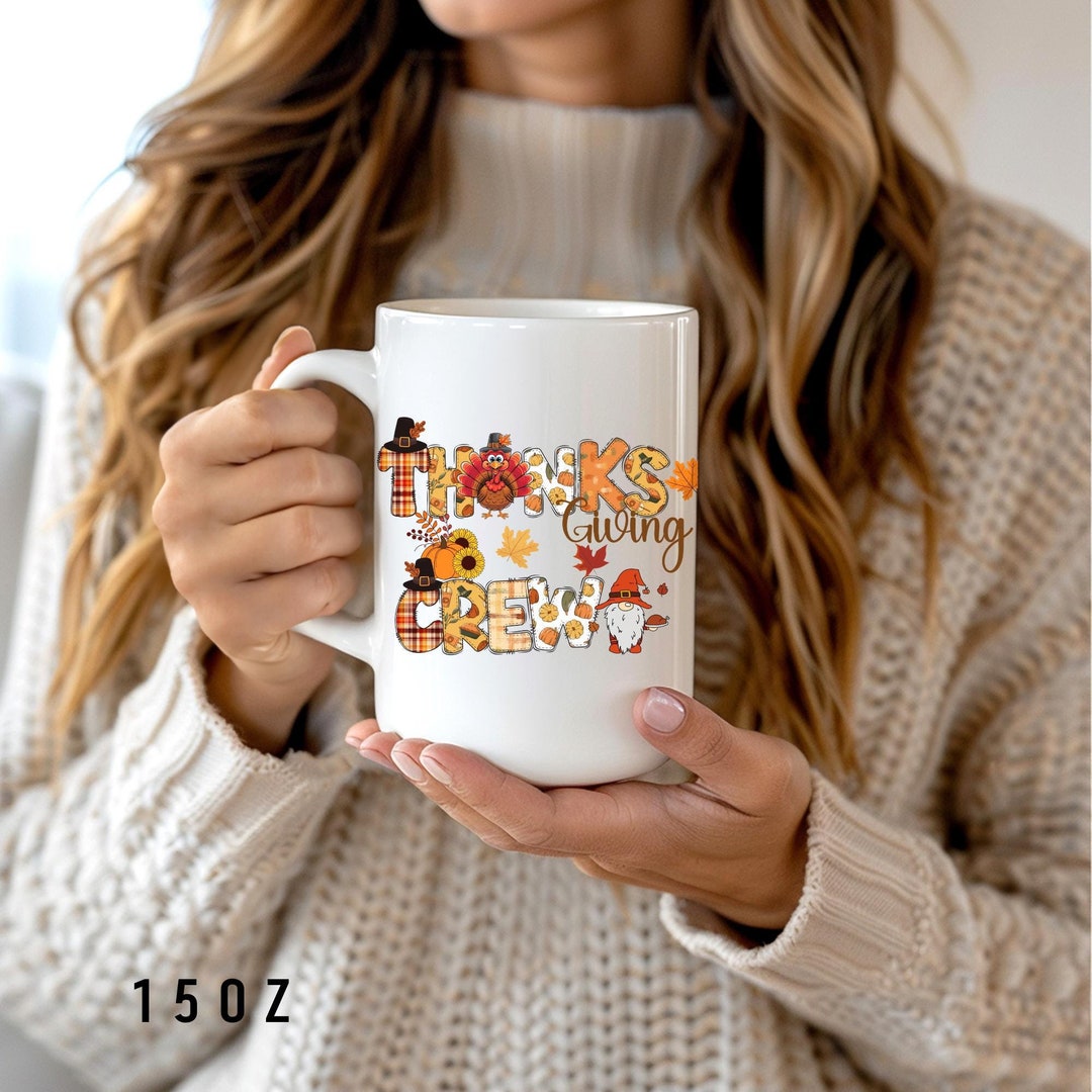 Thanksgiving Crew Mug Family Matching Mugs Thanksgiving Favors, Custom ...