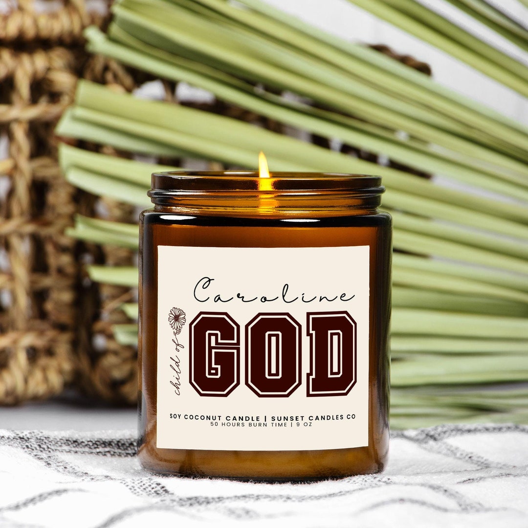 God Candle Gift Custom Candle Name Personalized Message Jesus Candle ...