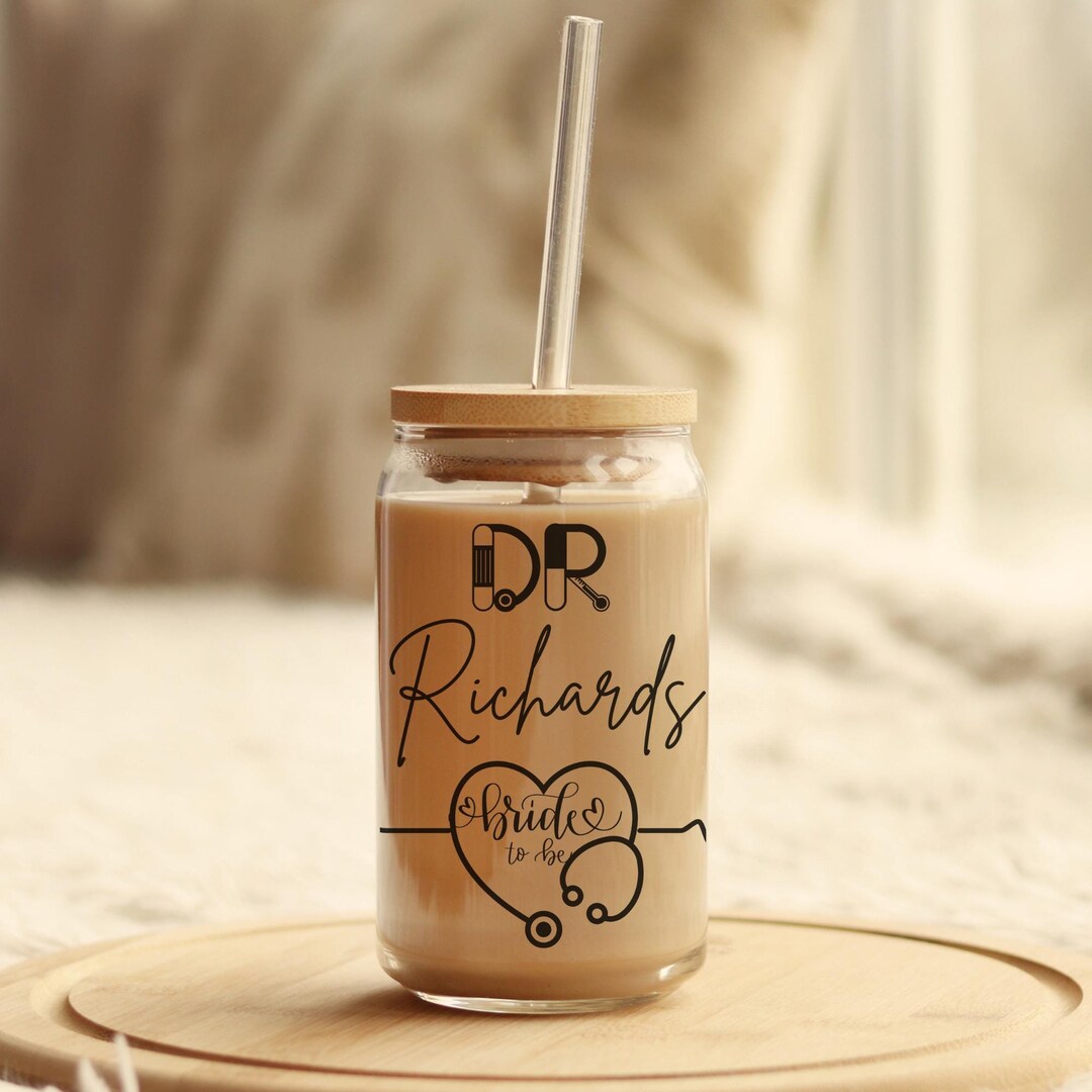 Doctor Bride Glass Tumbler, Doctor Wedding Gift Personalized Iced ...