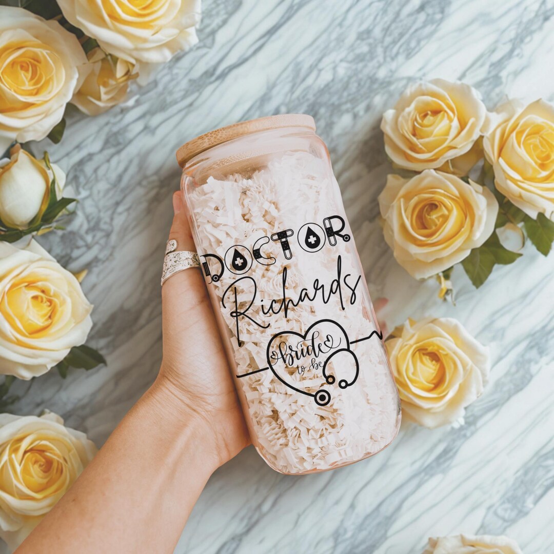 Doctor Bride Glass Tumbler, Doctor Wedding Gift Personalized Iced ...