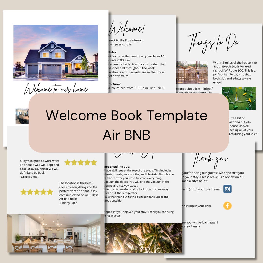 Airbnb Welcome Book Template Vrbo Super Host Booklet Guest Book ...
