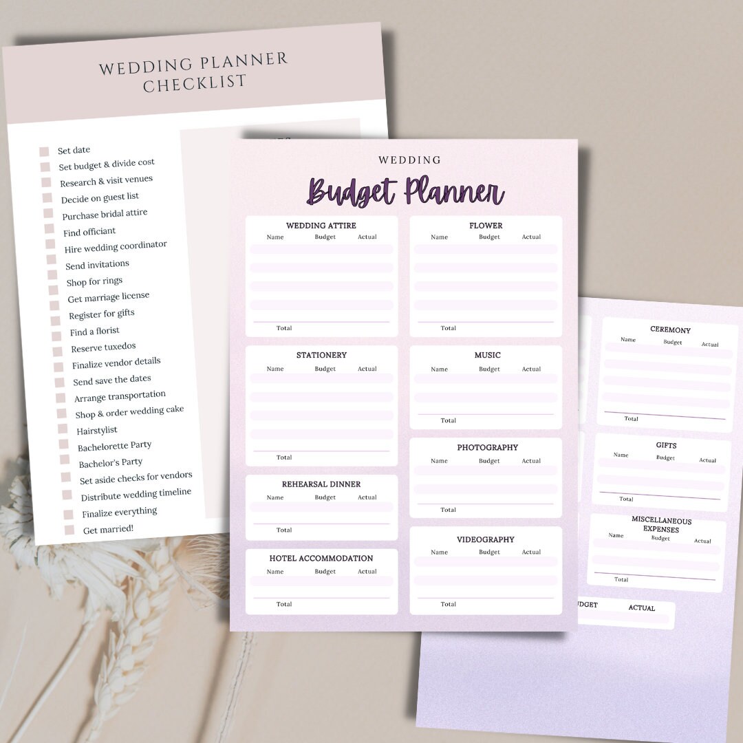 Wedding Planner Checklist, Wedding Planner Budget Tool, Brides, Wedding ...