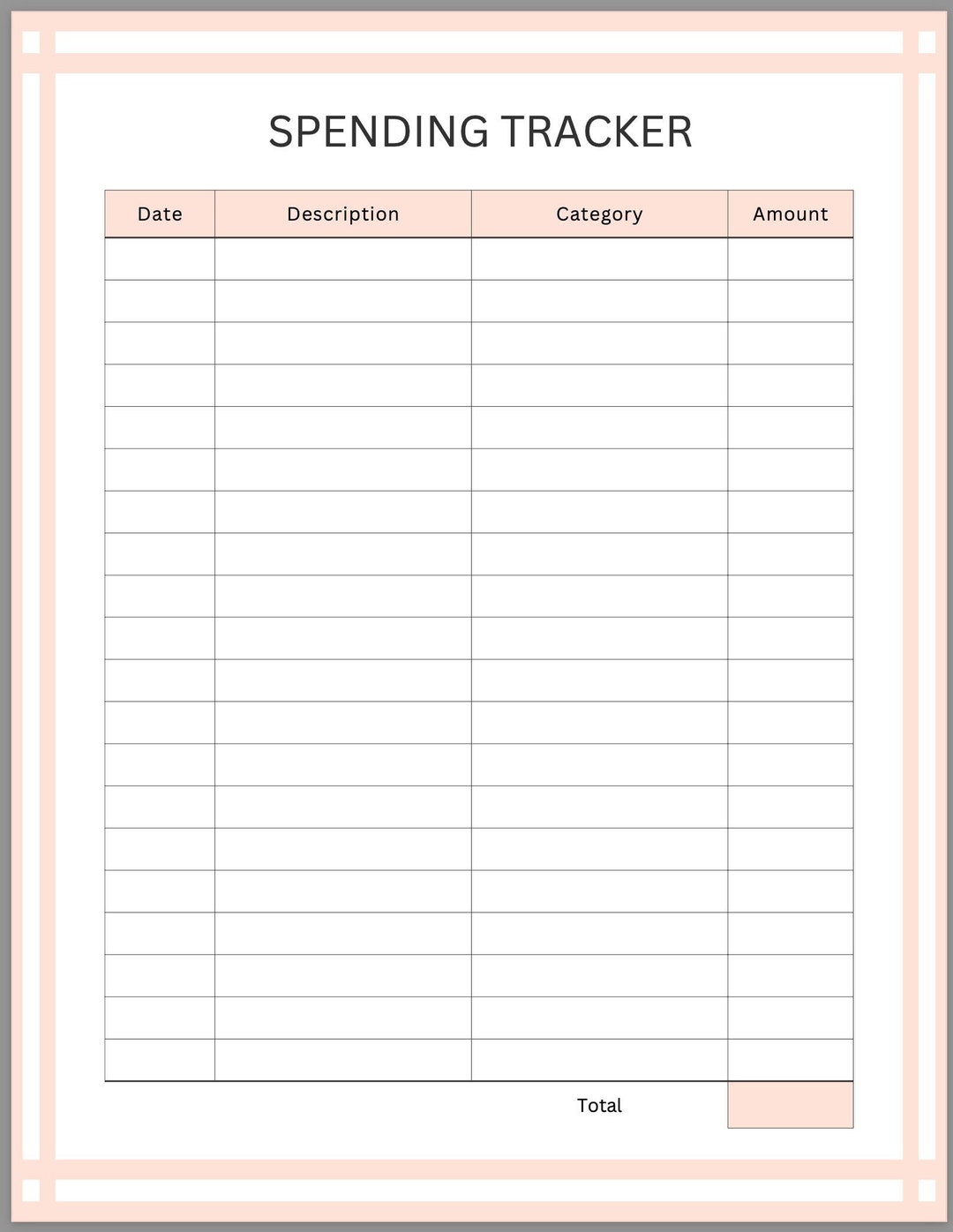 Printable Spending Tracker Different Colours Budgeting - Etsy