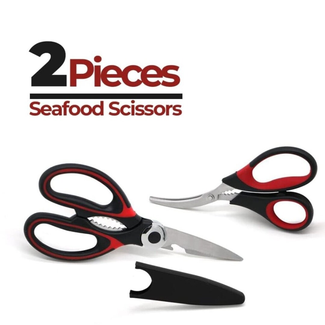 Multipurpose Kitchen Scissors Set: Ultra Sharp Stainless Steel Shears ...