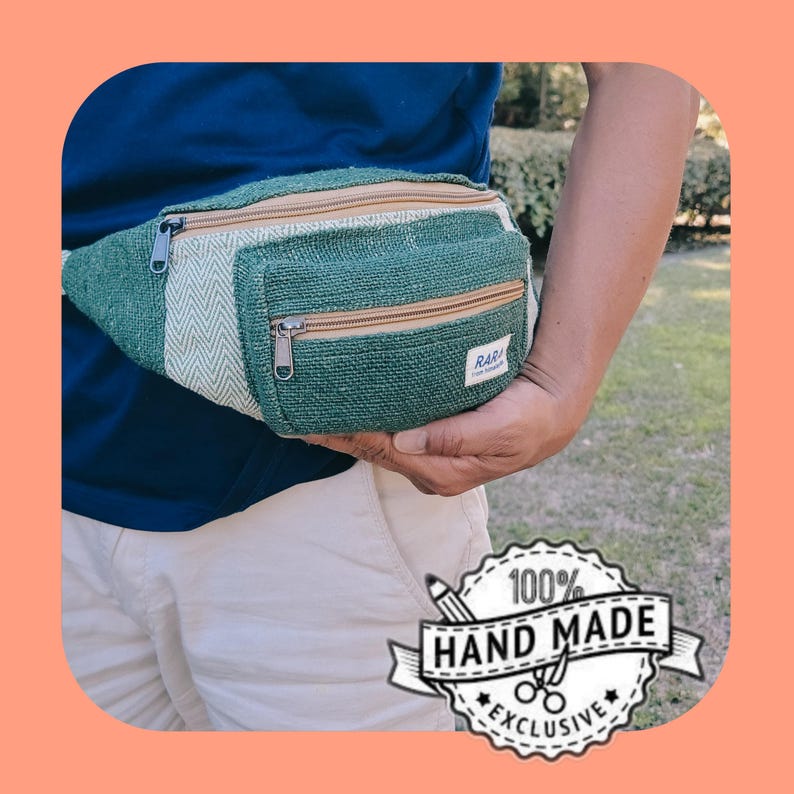 Handmade Hemp Fanny Pack: Adjustable Belt Bag, Hippie Style - Etsy