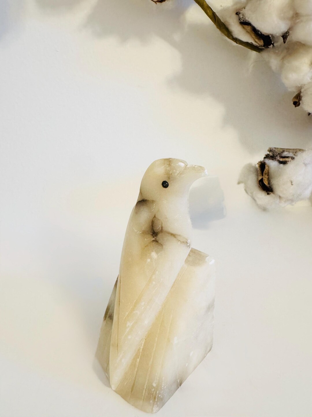 Vintage Italian Hand Carved Onyx Stone Bird Figurine - Etsy