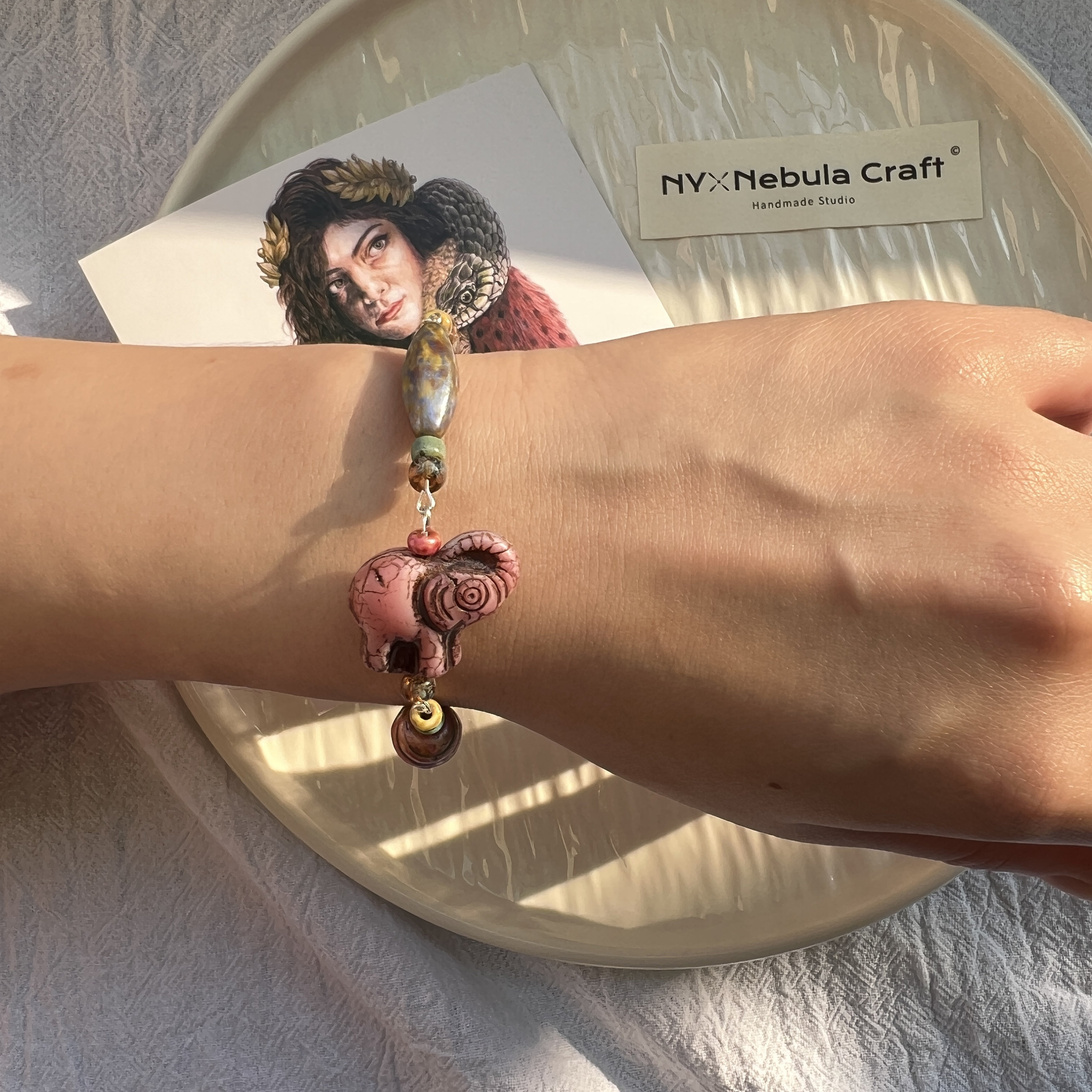 Bead Bracelet for Women, Custom Name Czech Glass Bracelet With Hand ...