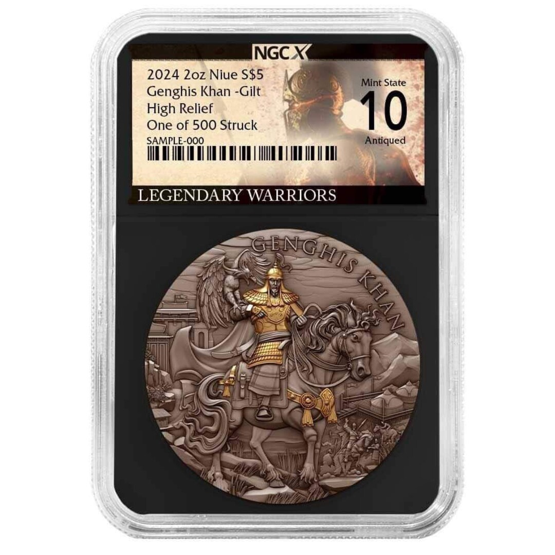 The 5th in Series Genghis Khan 2oz Coin With Select Gold Gilt - Etsy