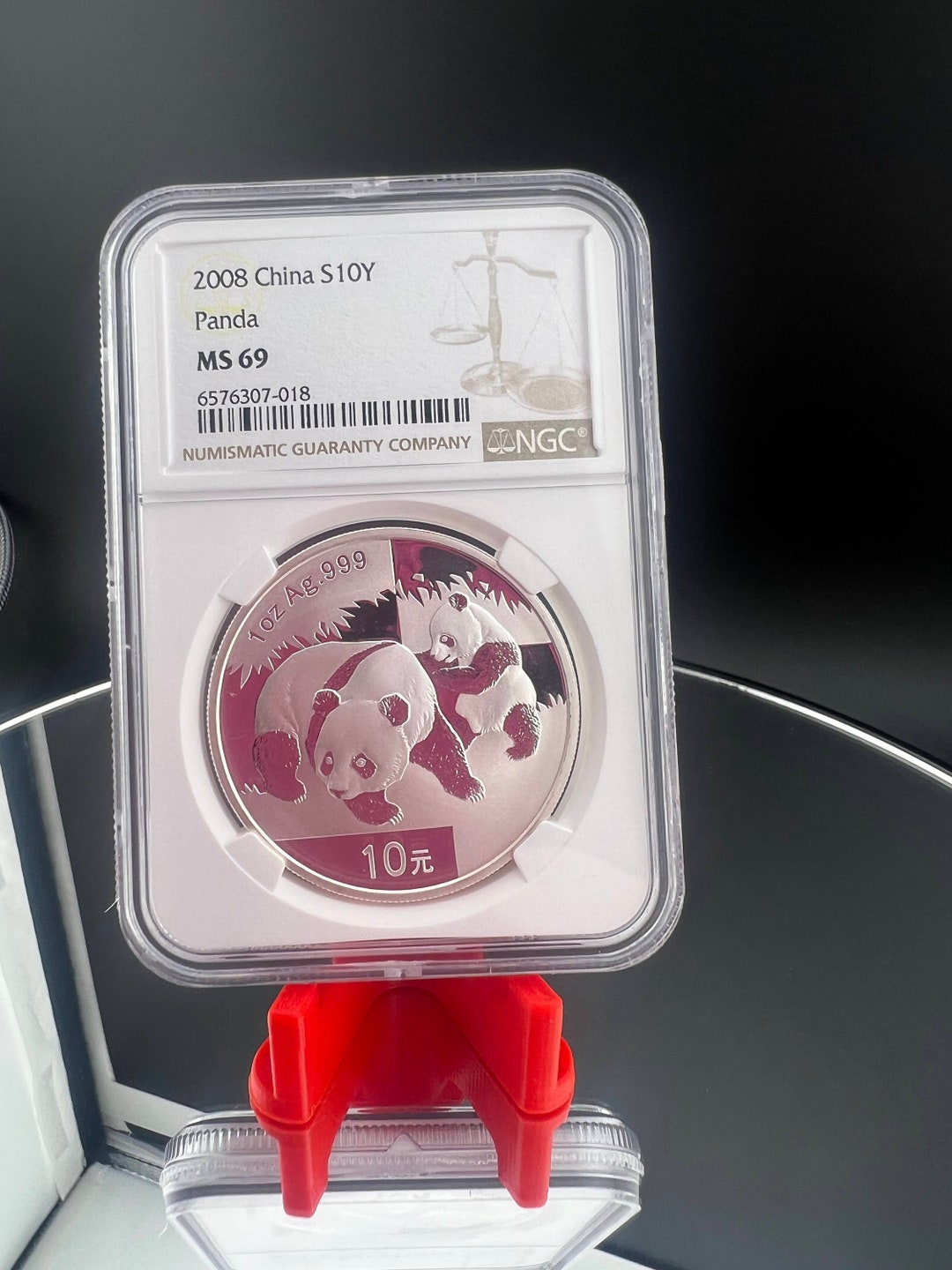 2008-china S10y Panda Ms69 brown Label - Etsy