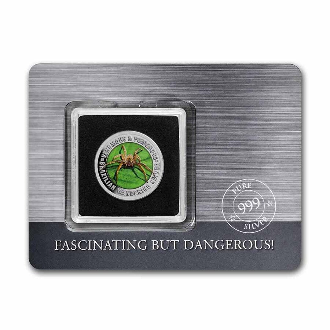 2022 Samoa Venomous & Poisonous Brazilian Wandering Spider .5oz Silver ...