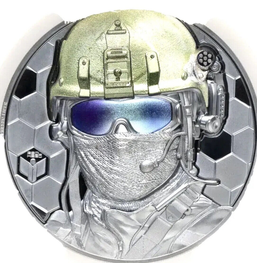 2022 3oz Cit Mint Usd 20 Black Silver Special Forces Real Heroes Pcgs ...