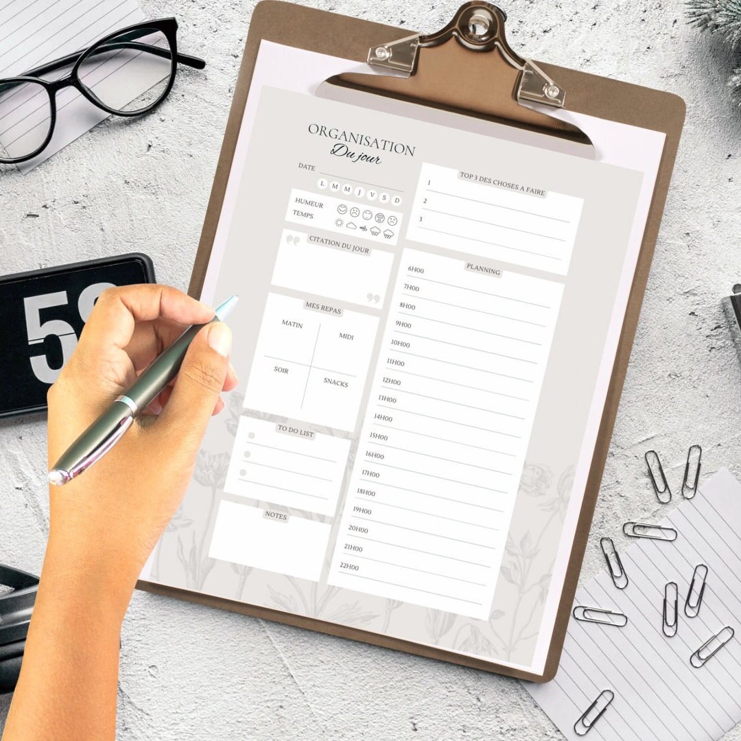 Organization of the Day Sheet to Print or Use on Goodnotes - Etsy
