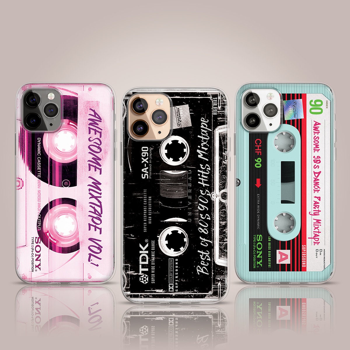 Y2K Retro Custom Mixtape Cassette Tape Phone Case, 80s 90s Nostalgia ...
