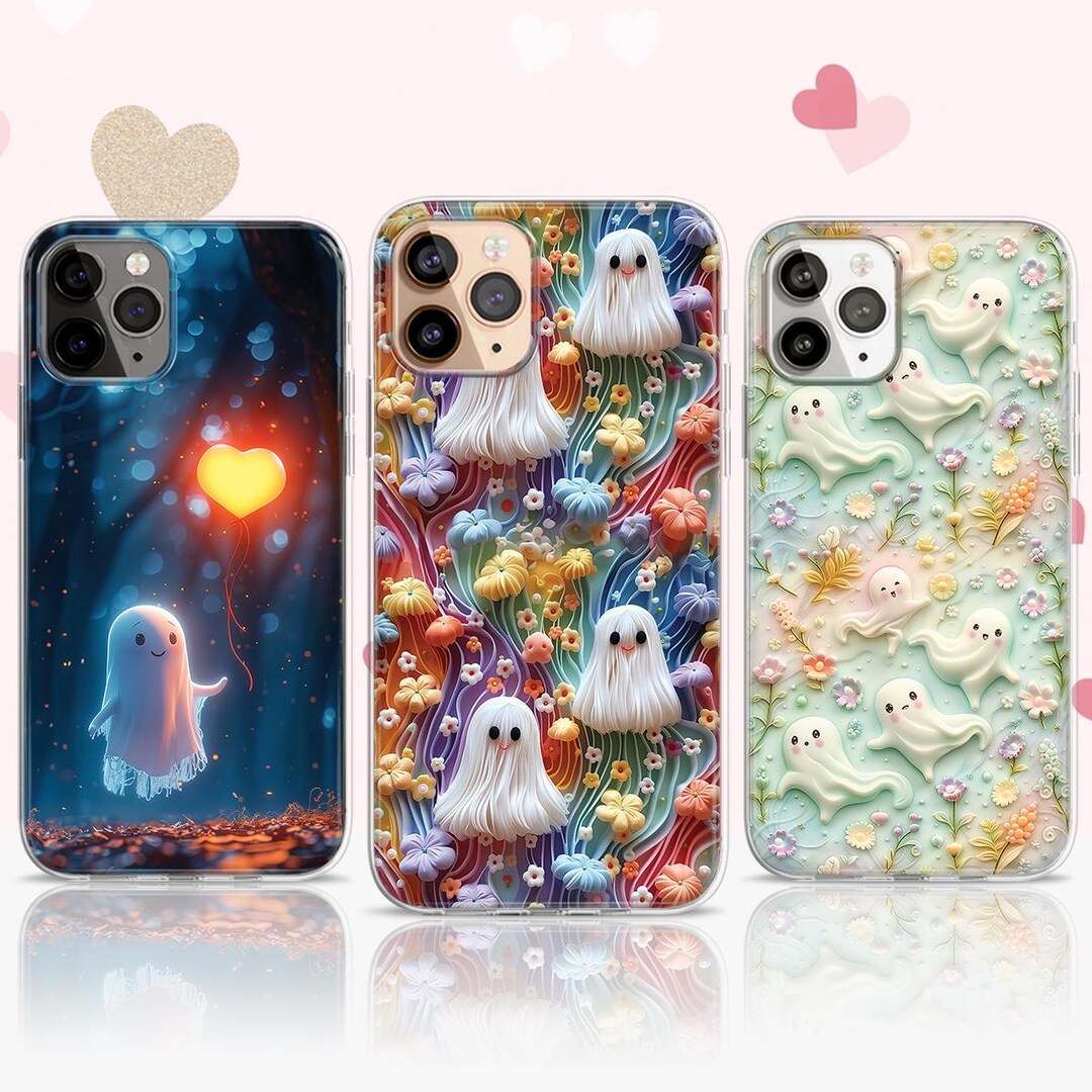 Aesthetic Pinkie Ghost iPhone 16 Magsafe Phone Case, Cute Ghost ...
