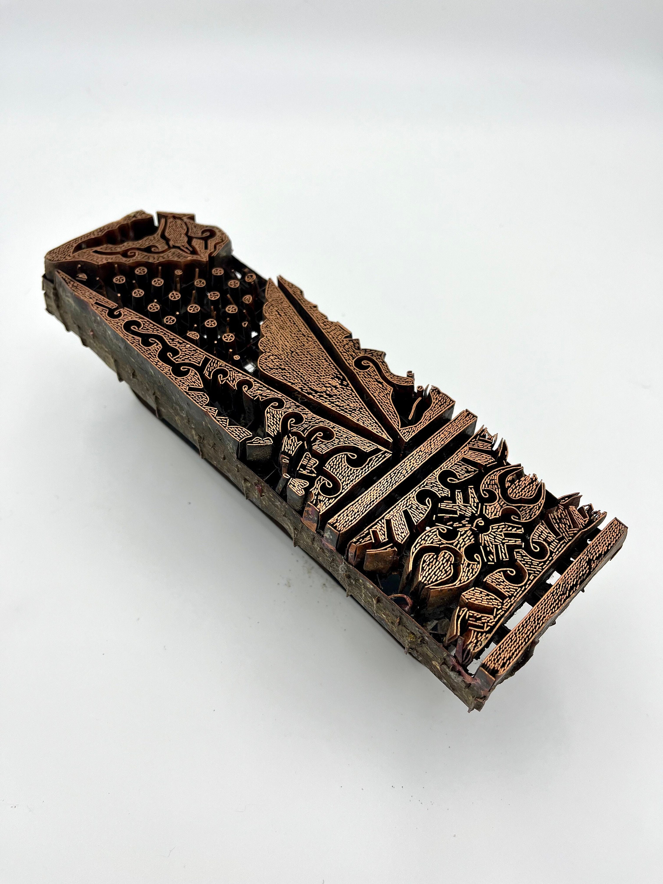 Vintage Batik Copper Fabric Stamp / Print Ink Block - Etsy