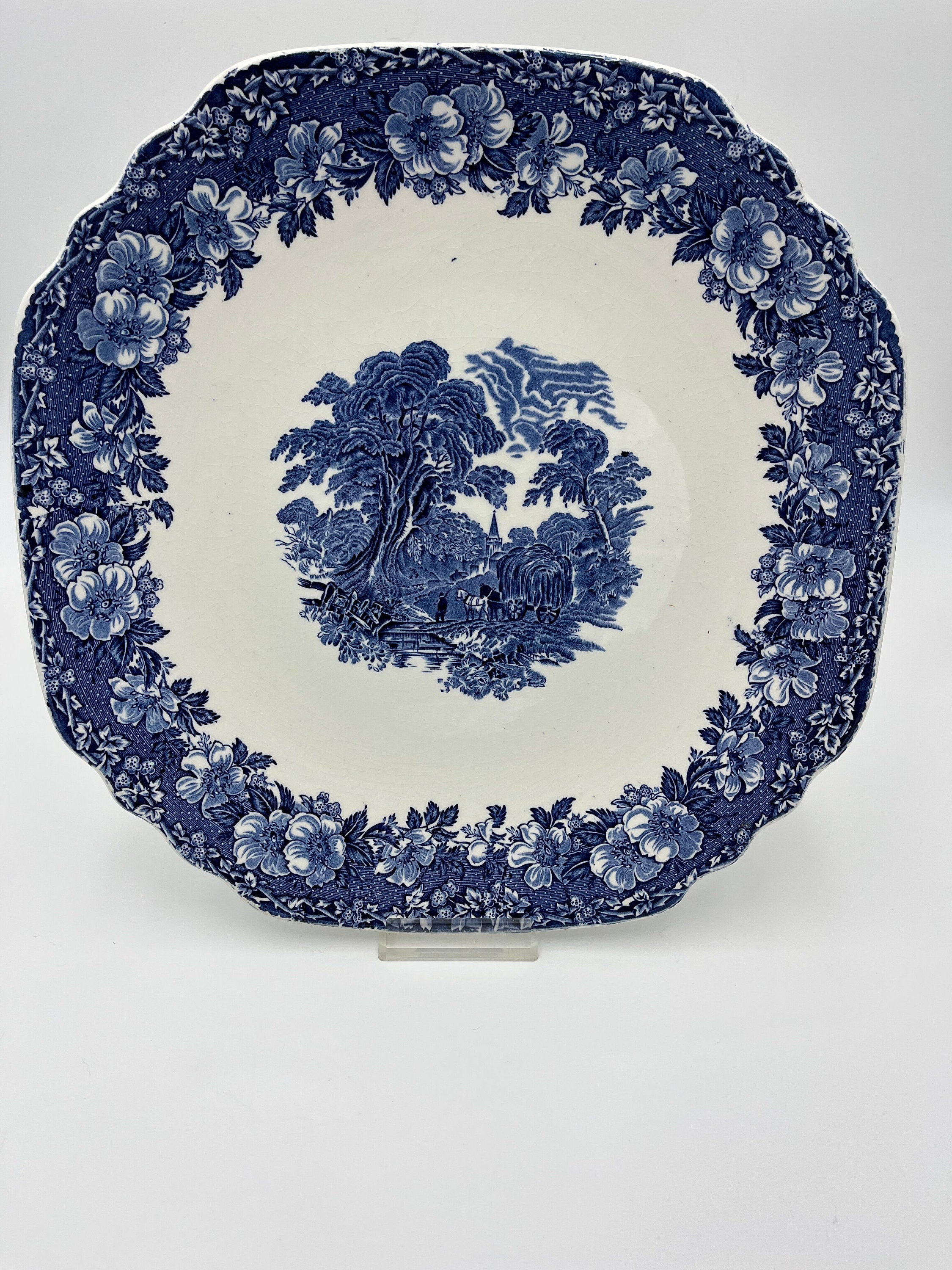 Wedgewood Woodland 11.75 Blue & White Platter Plate Vintage - Etsy