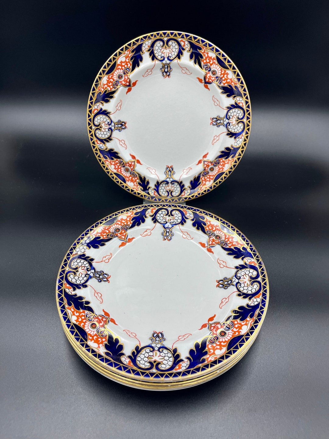 Set of 5 Antique Royal Crown Derby Kings Imari C1881 Pattern #1270 Gold ...