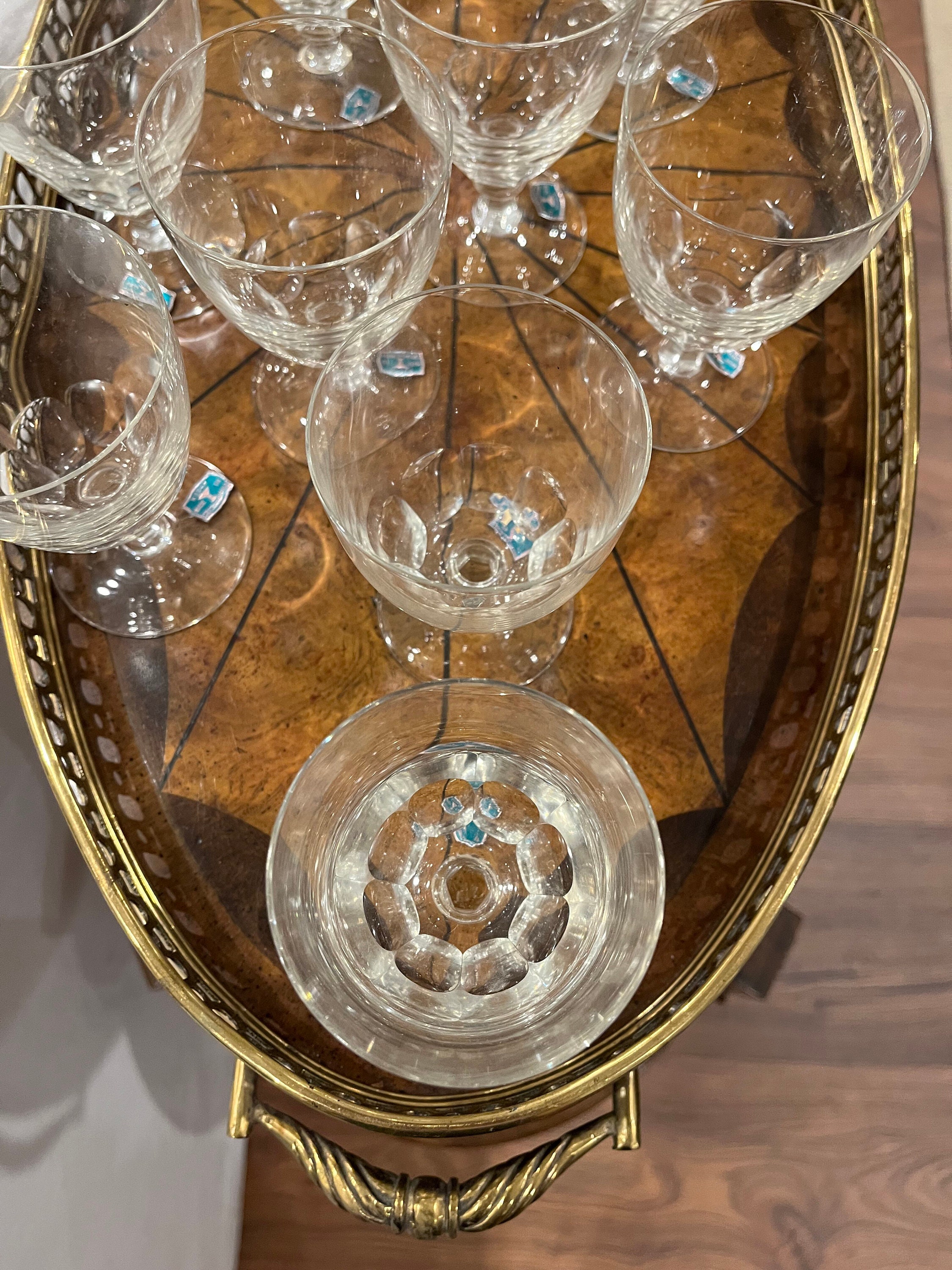 Vintage Kusak Crystal Short Stemmed 4 Oz Wine Glasses Desire Pattern ...