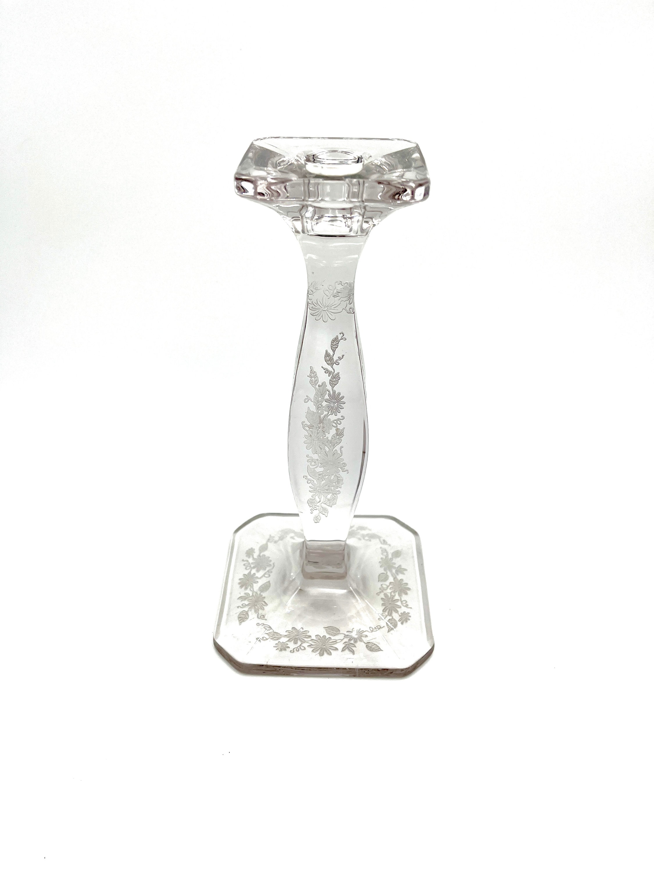 Vintage Fostoria Candlestick, Fostoria #1490 Daisy Pattern, Floral ...