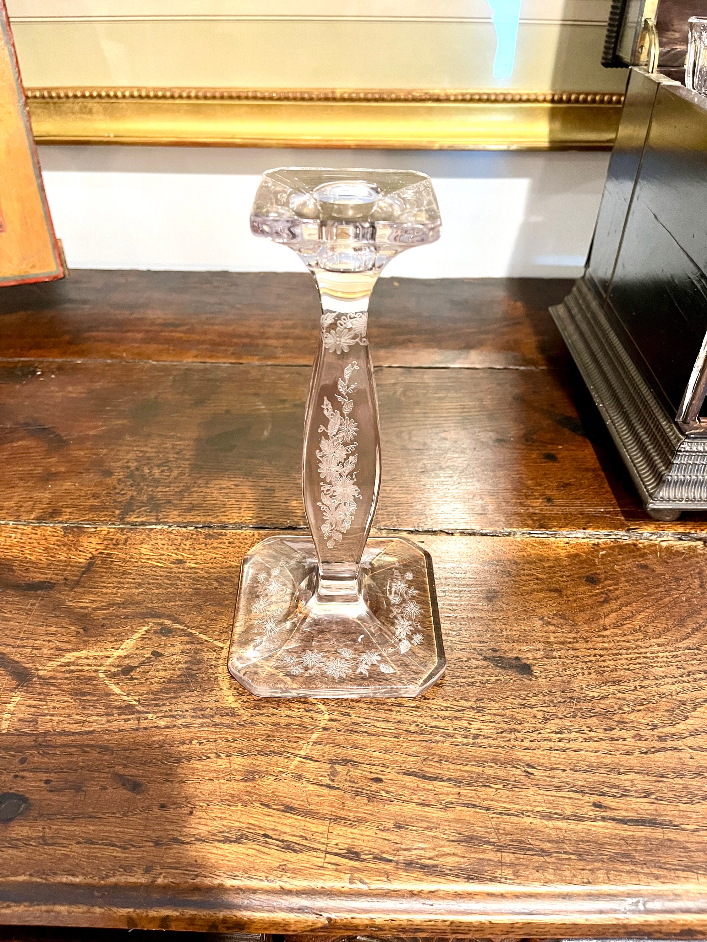 Vintage Fostoria Candlestick, Fostoria #1490 Daisy Pattern, Floral ...