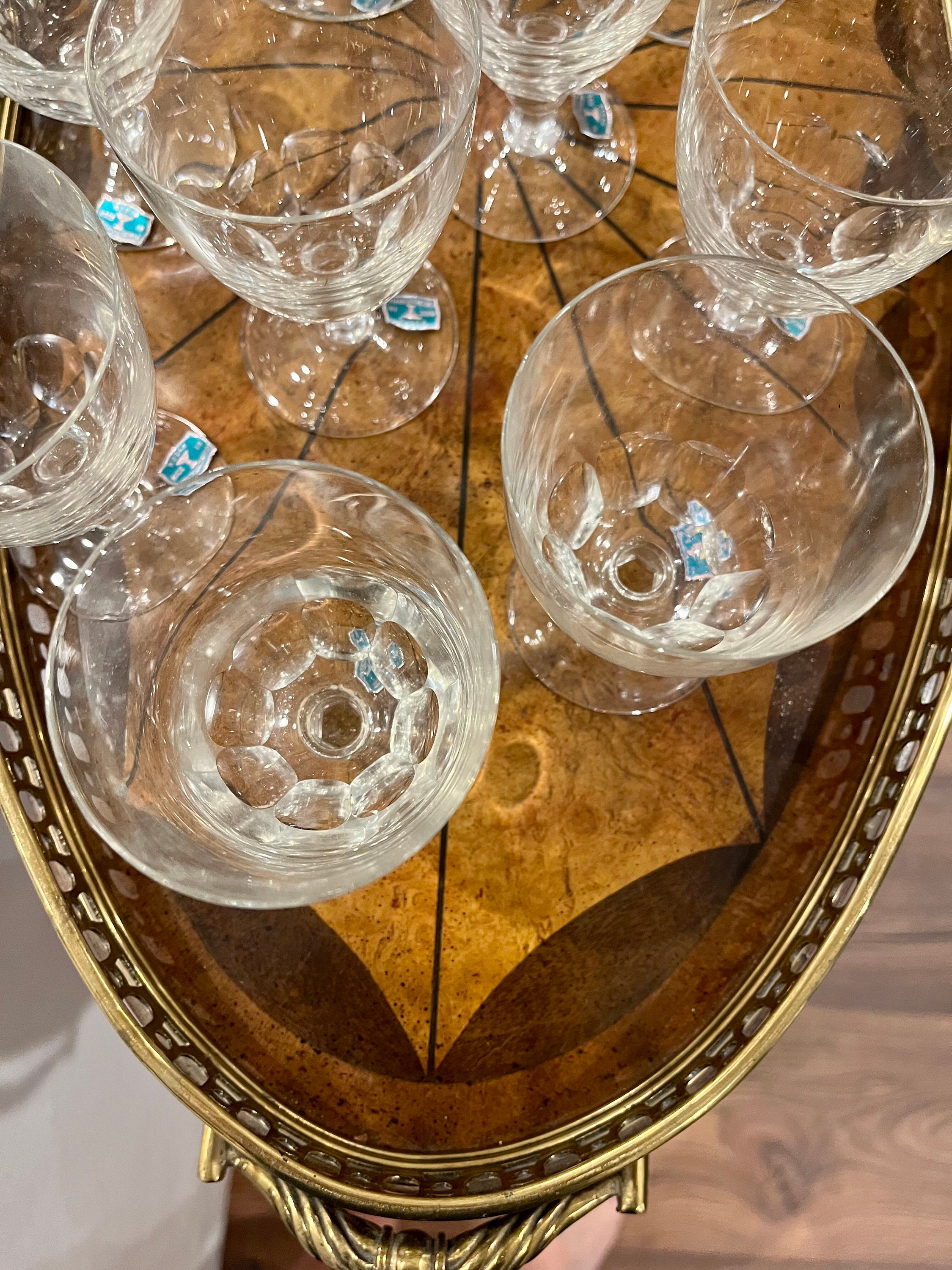 Vintage Kusak Crystal Short Stemmed 4 Oz Wine Glasses Desire Pattern ...