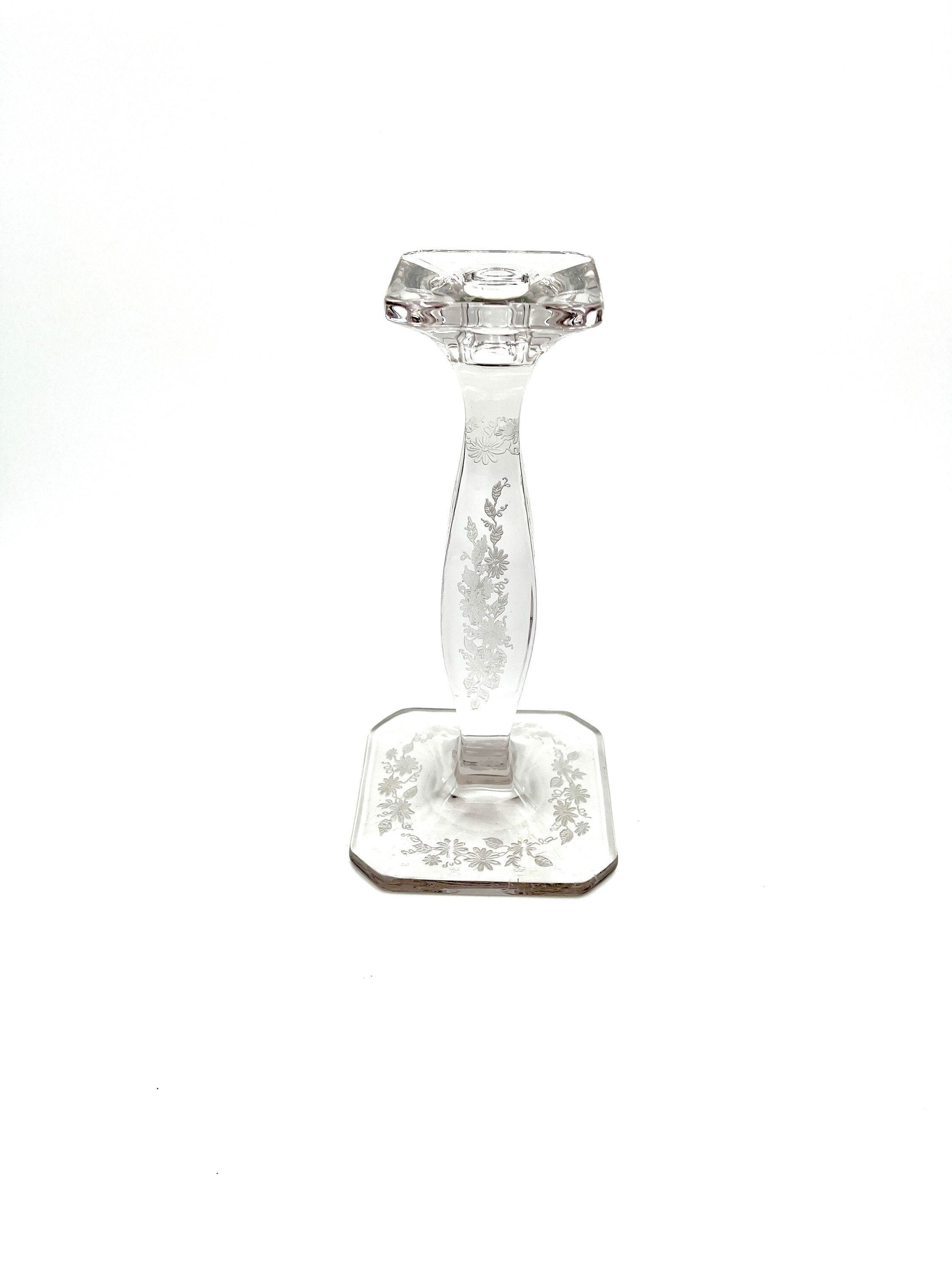Vintage Fostoria Candlestick, Fostoria #1490 Daisy Pattern, Floral ...