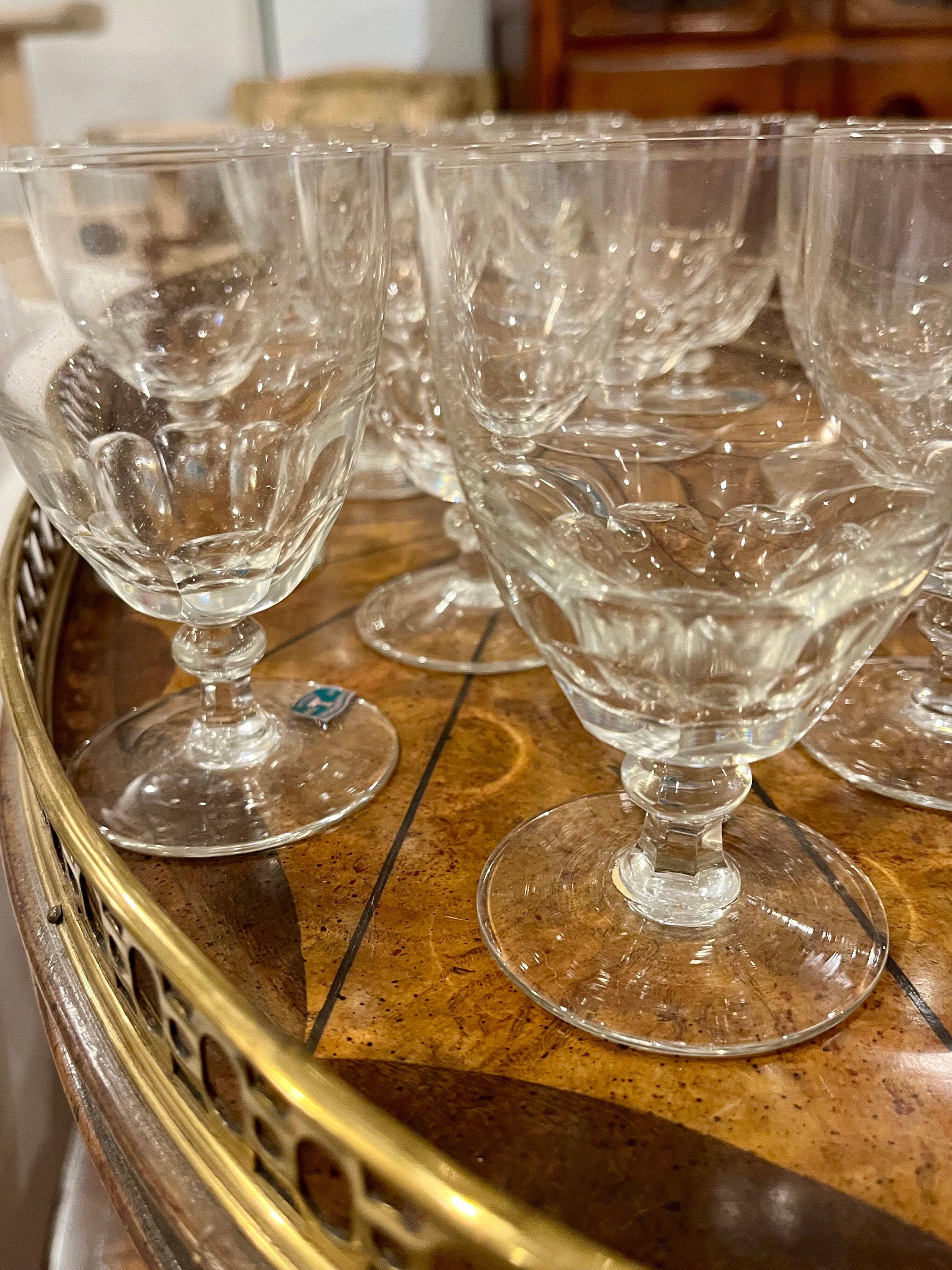 Vintage Kusak Crystal Short Stemmed 4 Oz Wine Glasses Desire Pattern ...