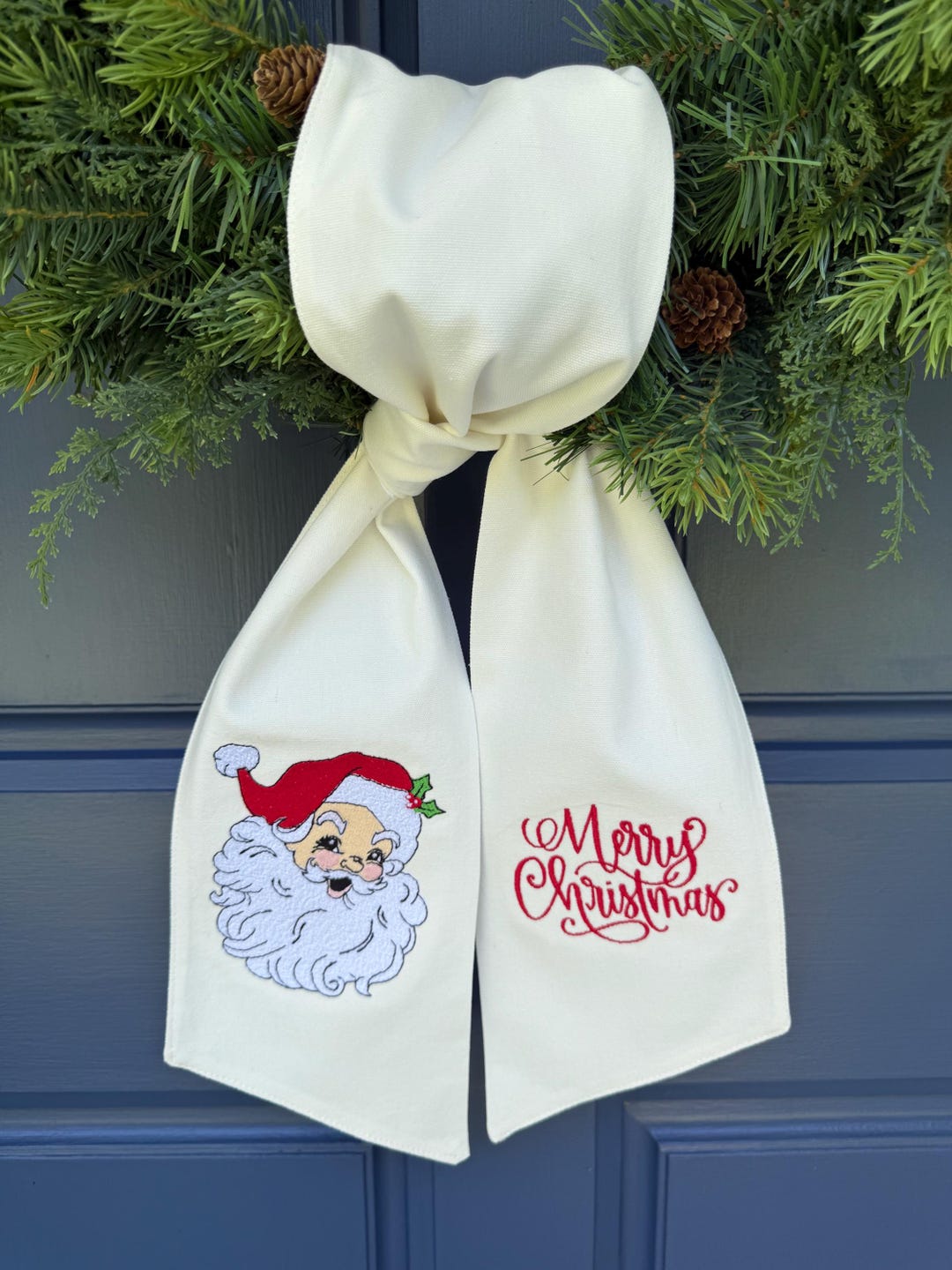 Vintage Santa Clause Wreath Sash - Etsy