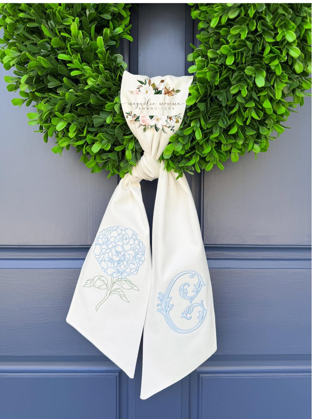 Hydrangea Wreath Sash - Etsy