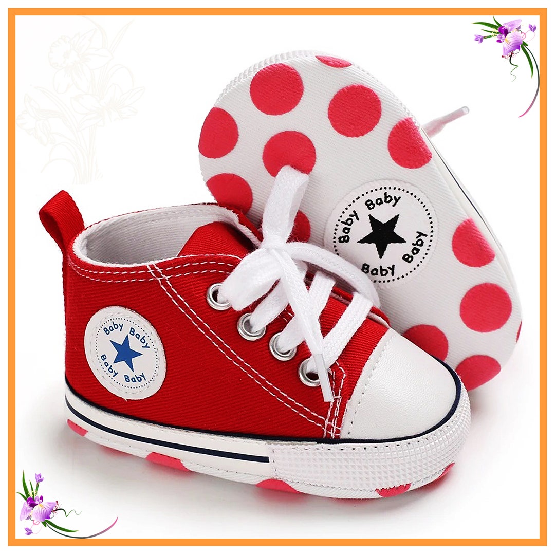 Red Baby Shoes, Baby Girl Shoes, Like Converse, Canvas Baby Shoes, Baby ...