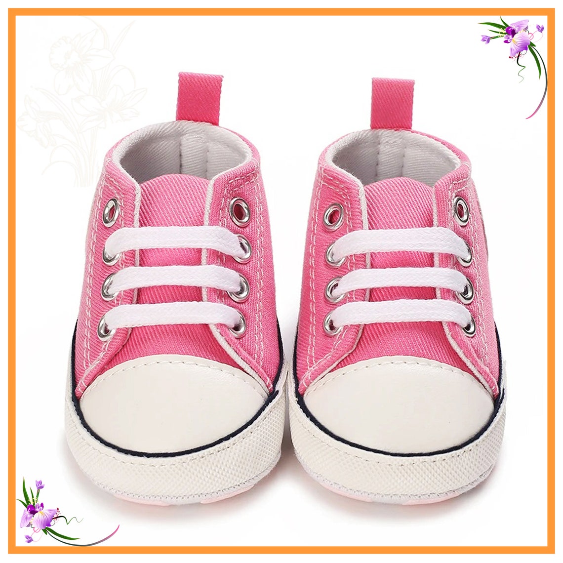 Pink Baby Shoes, Pink Baby Boots, Pink Sneakers, Crawling Baby Girl ...
