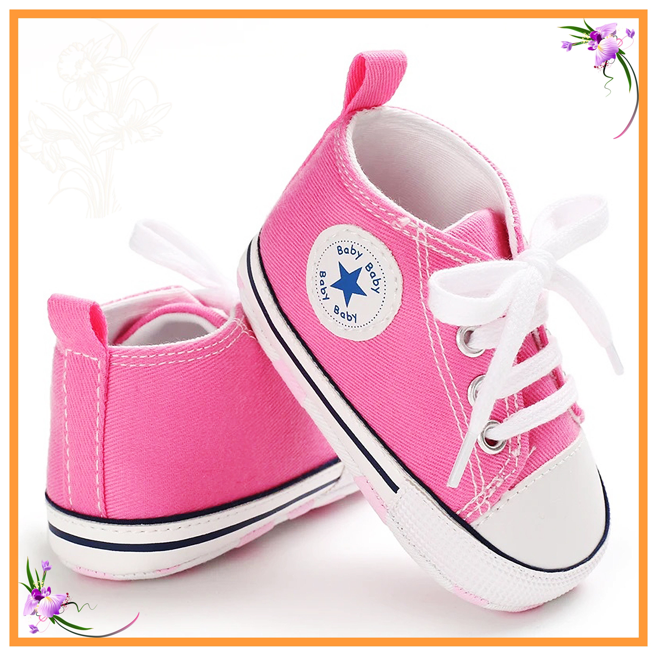 Pink Baby Shoes, Pink Baby Boots, Pink Sneakers, Crawling Baby Girl ...