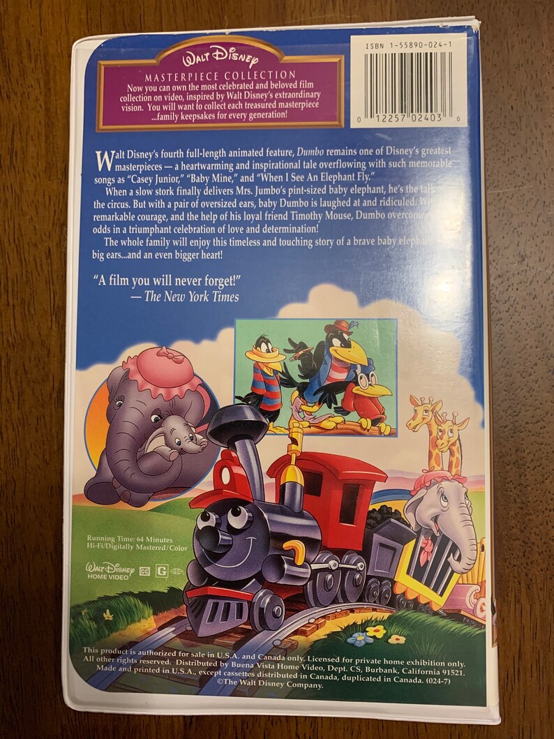 Dumbo VHS 024 - Masterpiece Collection - Etsy
