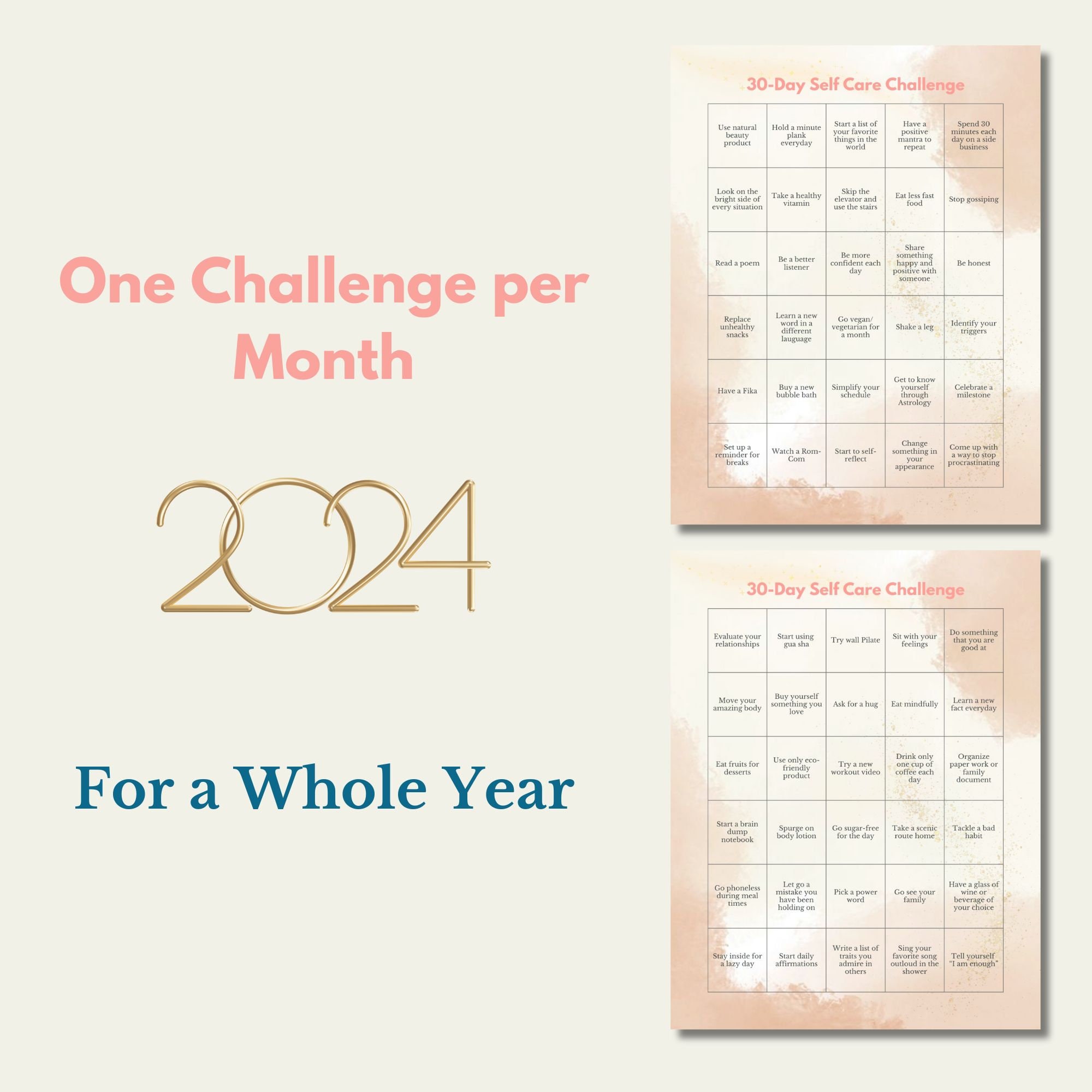 2024 Self-care Printable Self-love Planner Mental Health Printable 30 ...