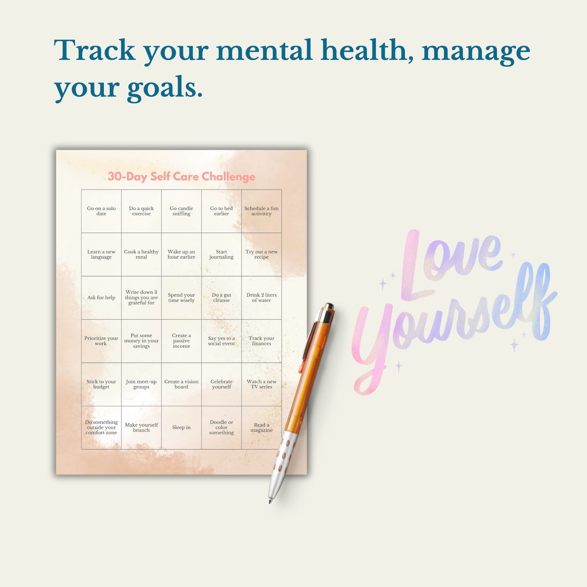2024 Self-care Printable Self-love Planner Mental Health - Etsy