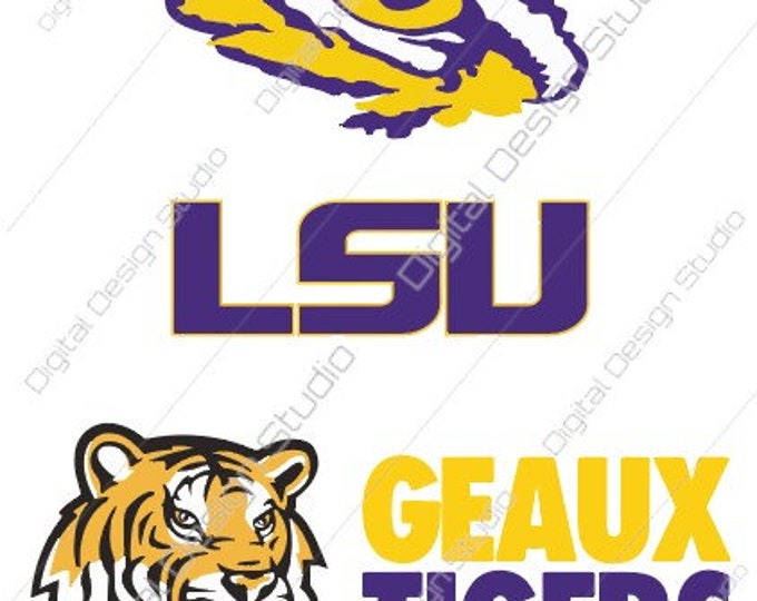 LSU TIGERS Faux Chenille Letters PNG - Etsy