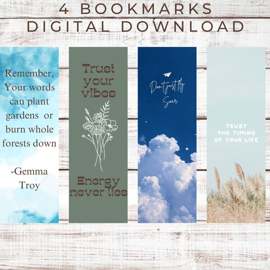 DIGITAL BOOKMARKS - Etsy