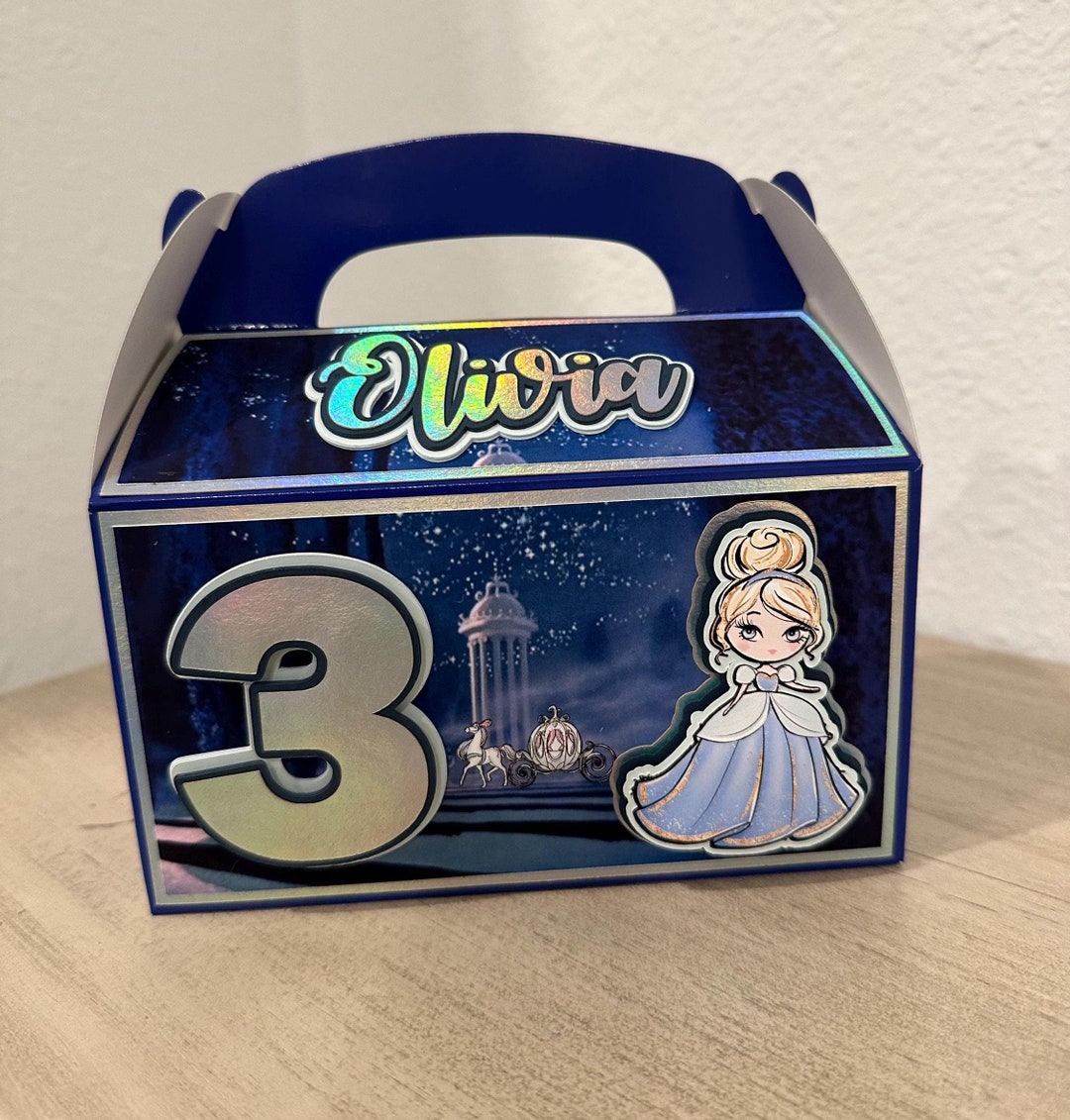 Cinderella Inspired Princess Party Box Favors Childrens Personalized ...