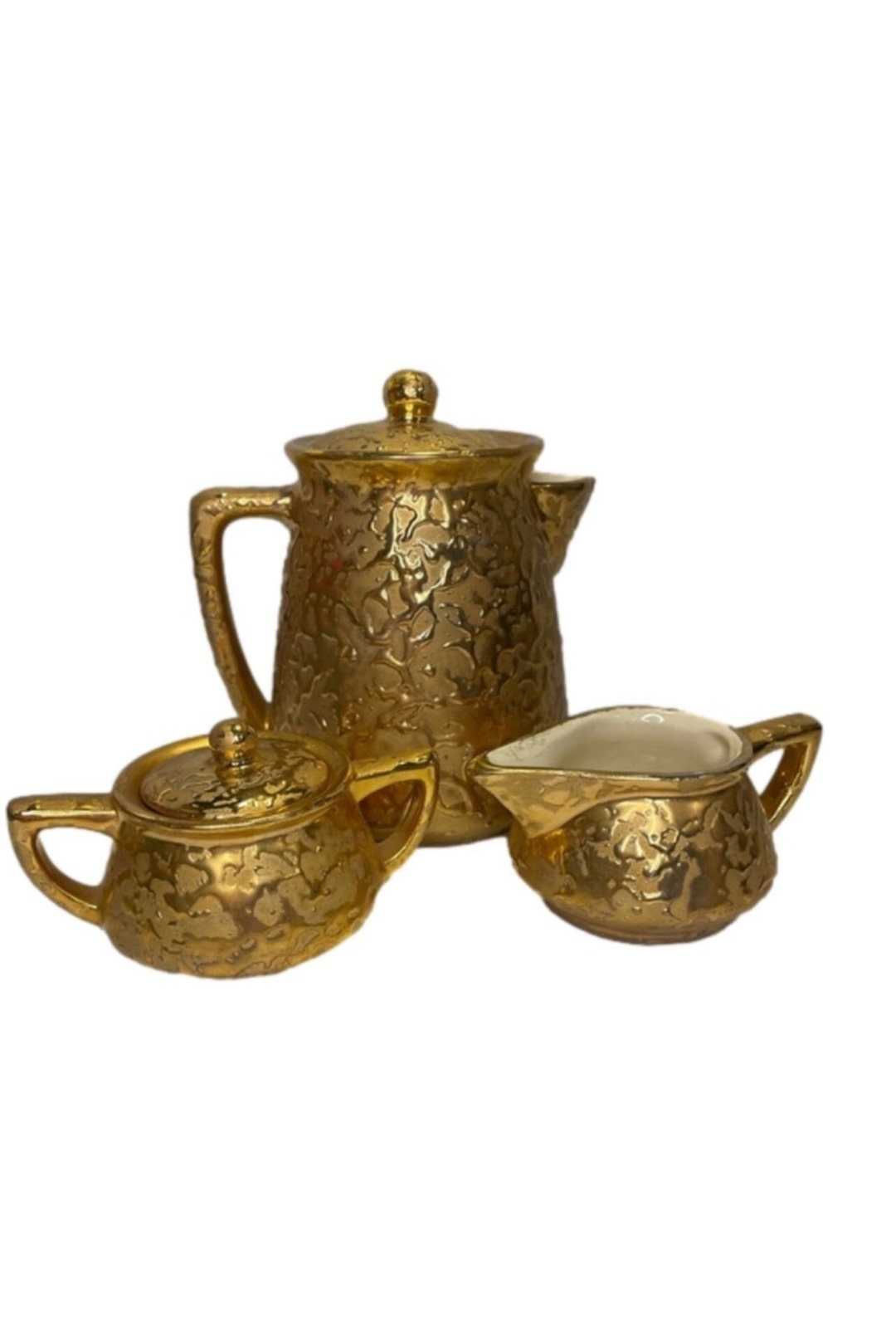 Vintage Mccoy Sunburst 24K Weeping Gold Tea Set - Etsy