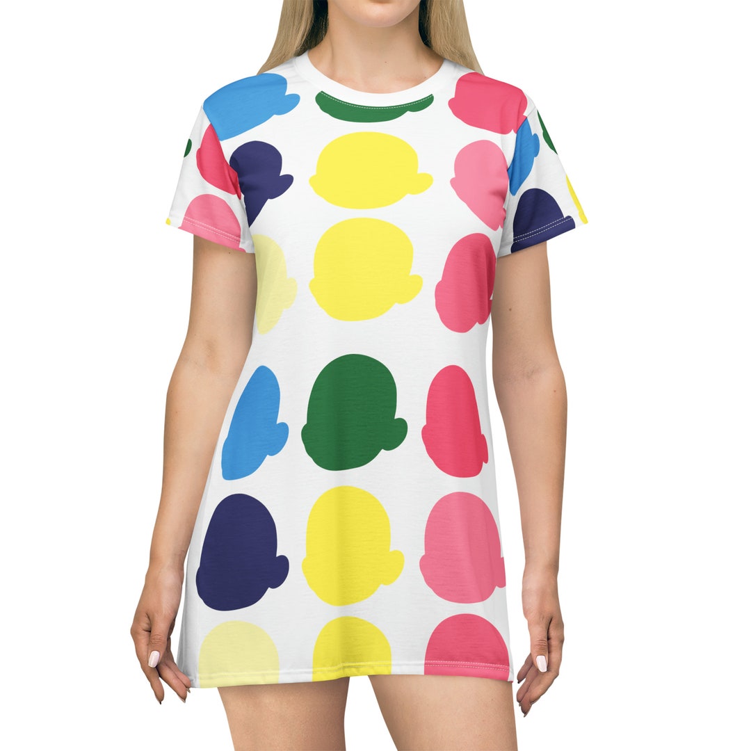 Little Notary Derrick Silhouette Zest Stamp Pattern T-shirt Dress AOP ...