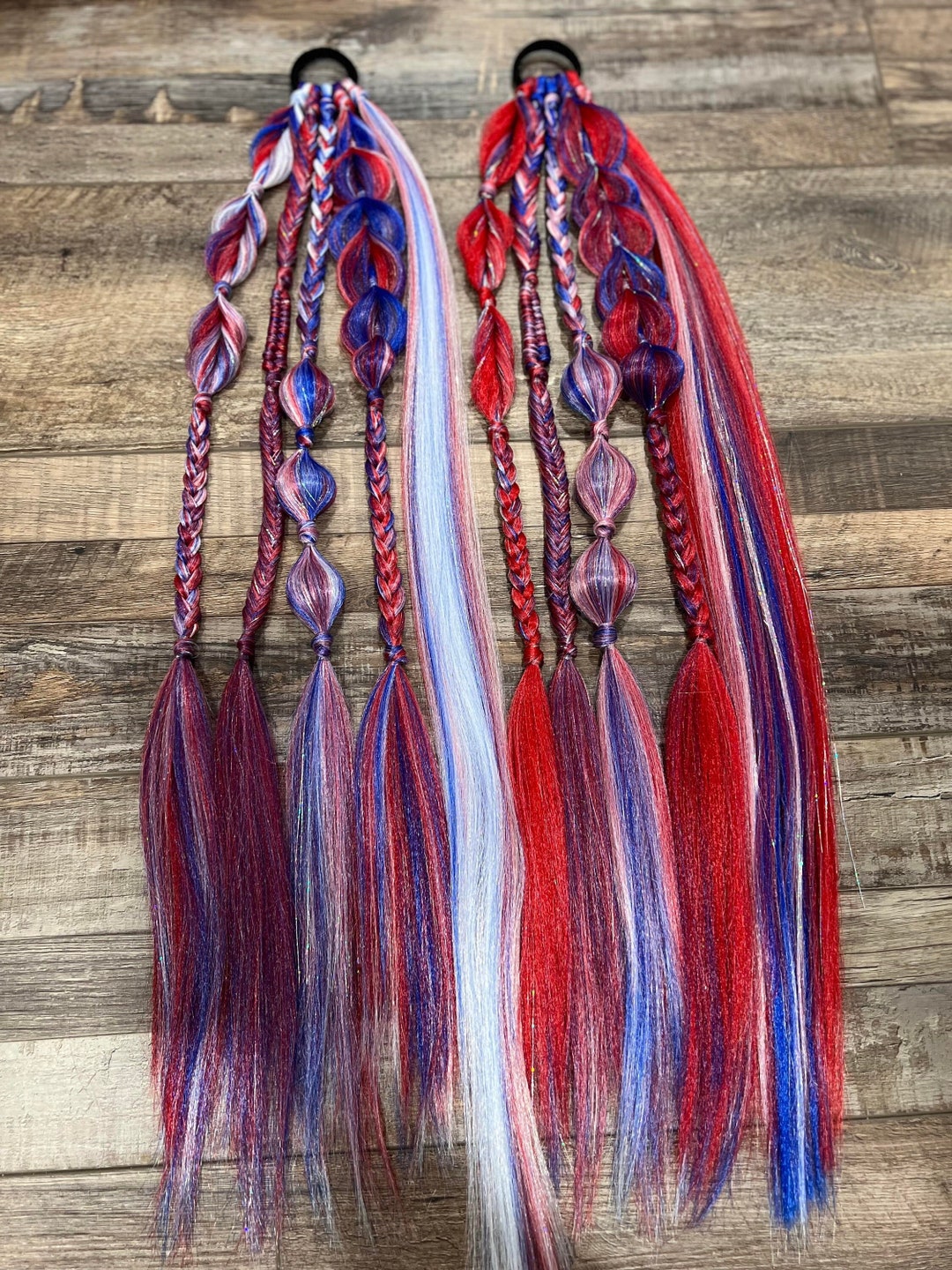 Festival Braided Tie-in Ponytail Reusable Rave Braids Braided Ponytail ...