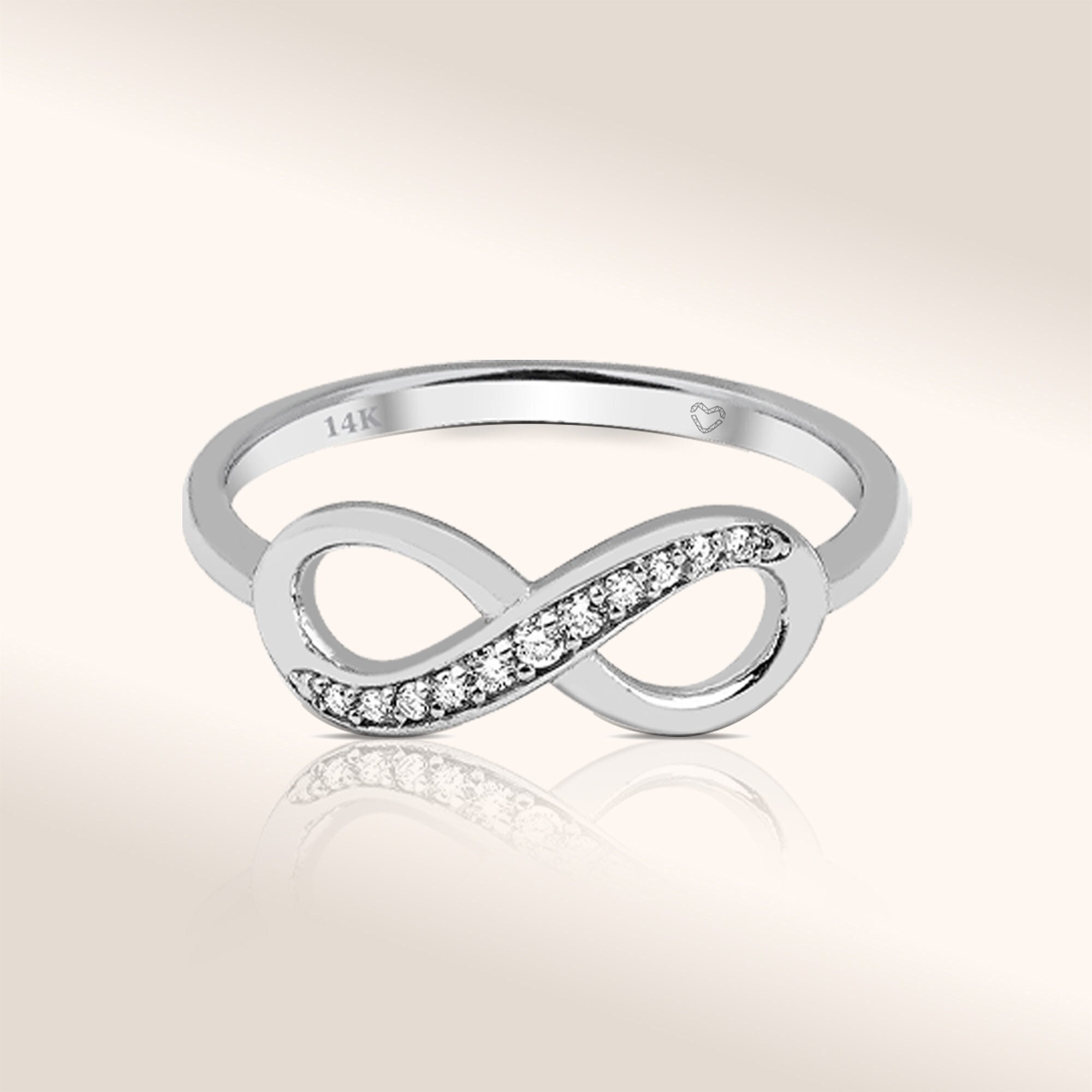 Infinity Symbol Ring 14K Solid Gold Stackable Ring Fine Jewelry for ...