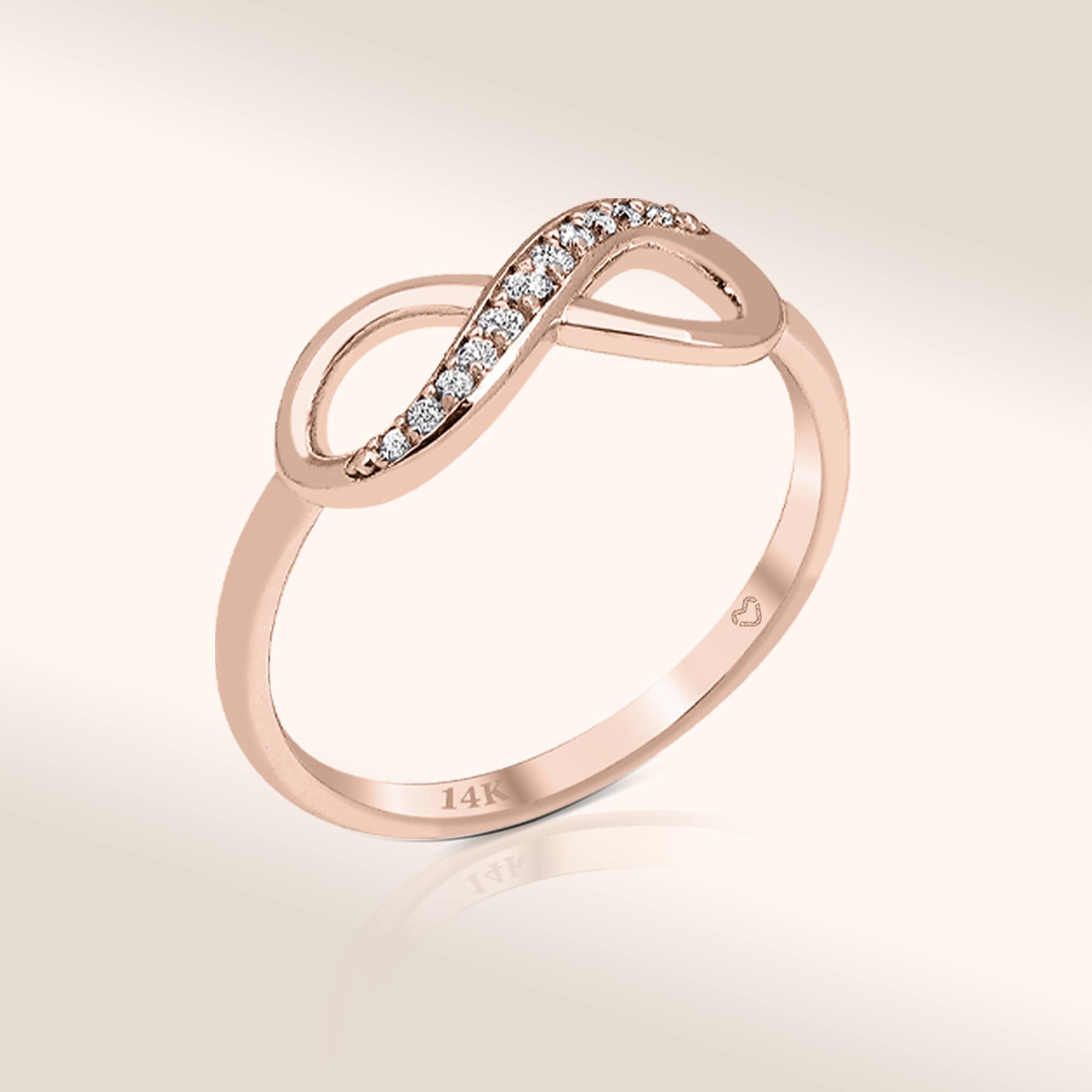 Infinity Symbol Ring 14K Solid Gold Stackable Ring Fine Jewelry for ...