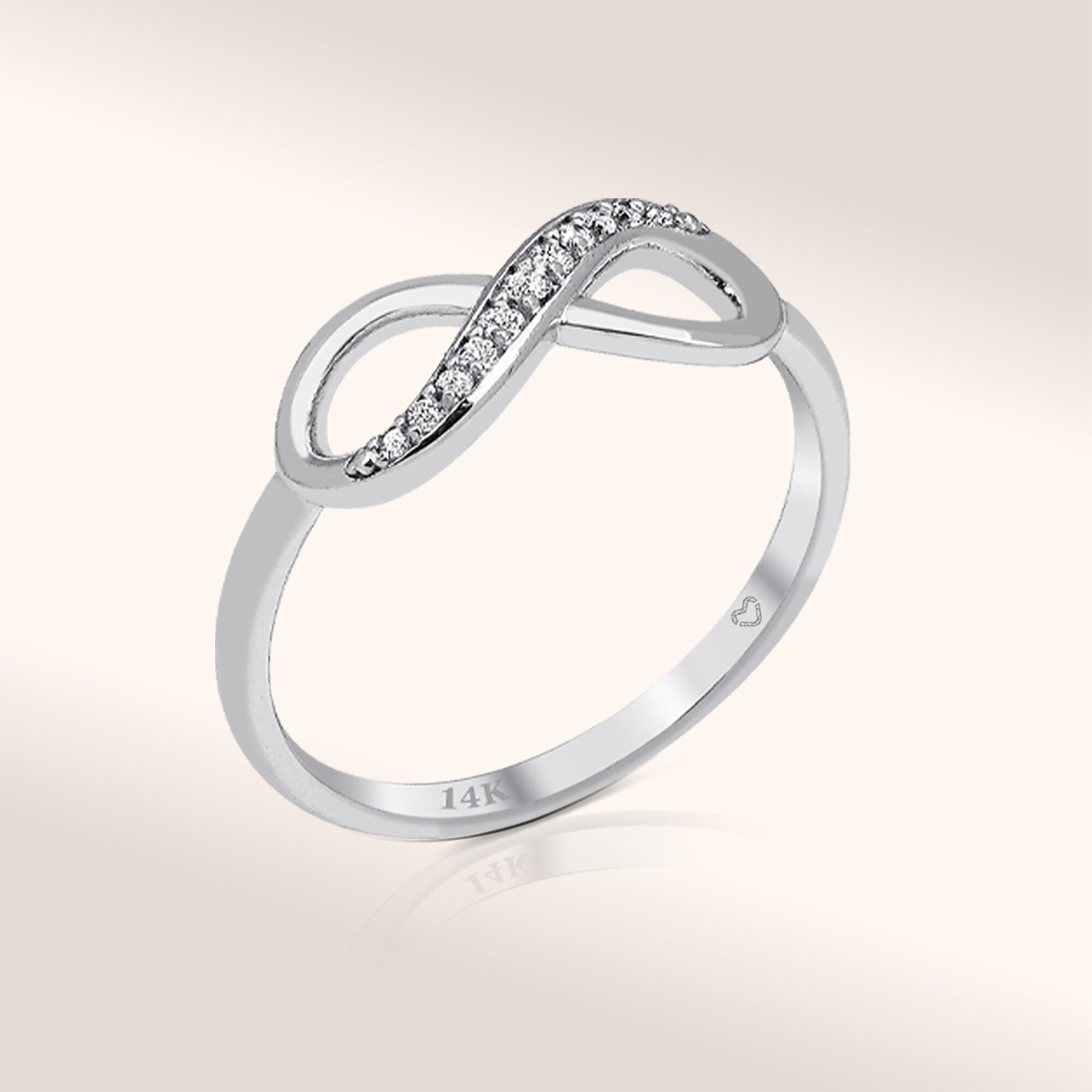 Infinity Symbol Ring 14K Solid Gold Stackable Ring Fine Jewelry for ...