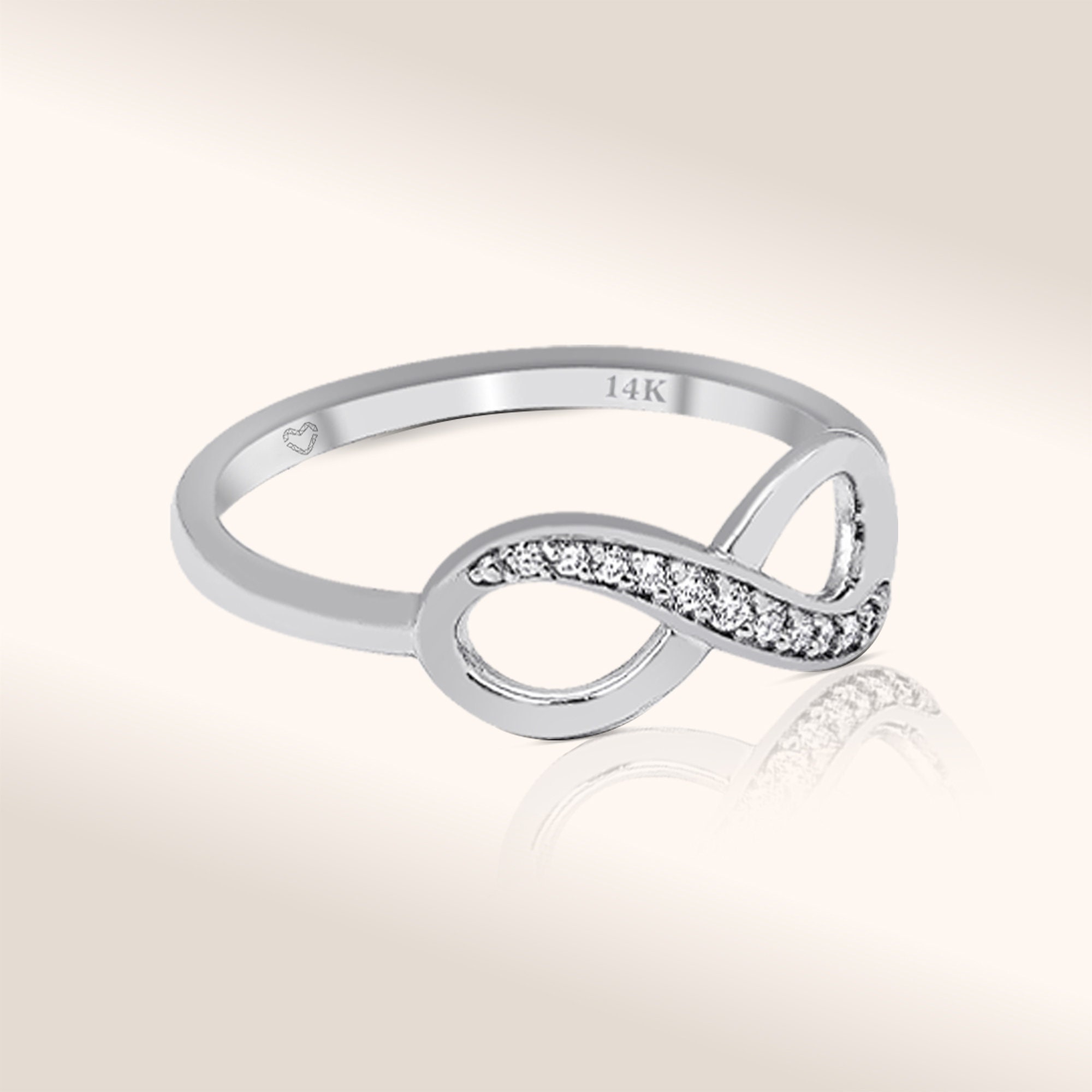 Infinity Symbol Ring 14K Solid Gold Stackable Ring Fine Jewelry for ...
