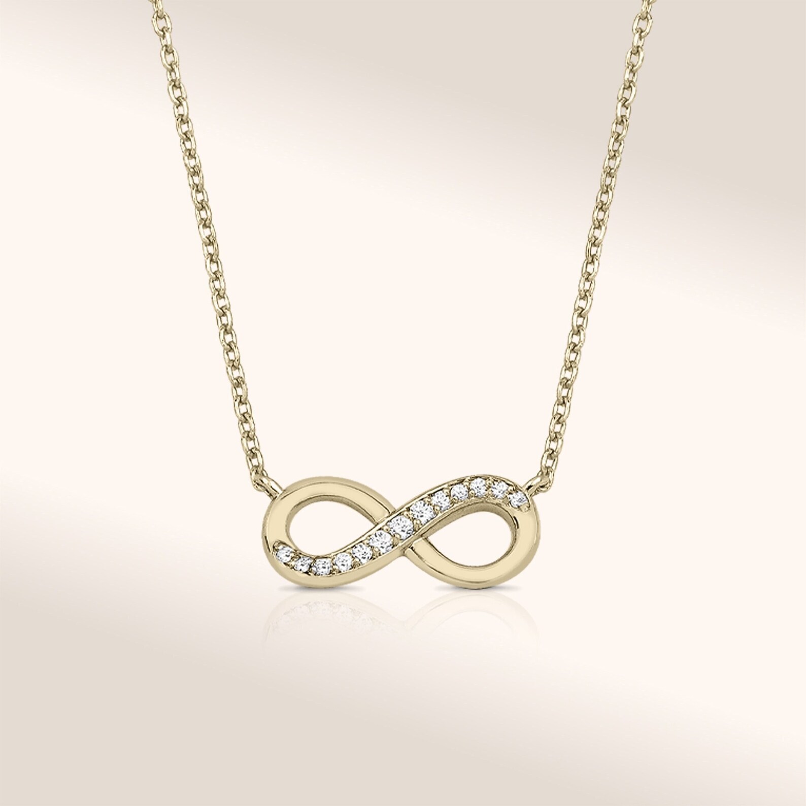 Infinity Symbol Necklace 14K Solid Gold Lab Grown Diamond Infinity ...